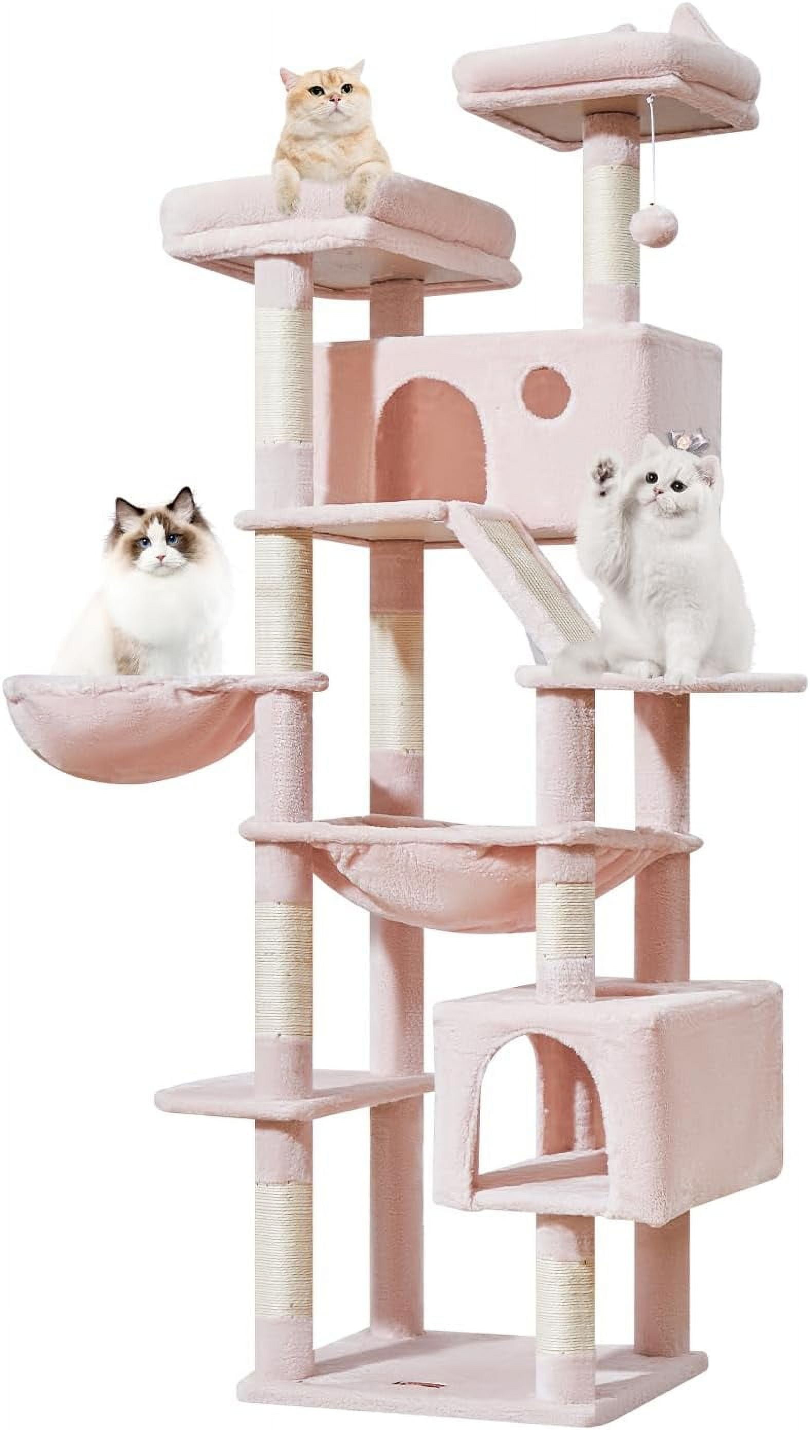Taoqimiao Cat Tree 71-Inch, Cat Tower for Indoor Cats Large Adult ...