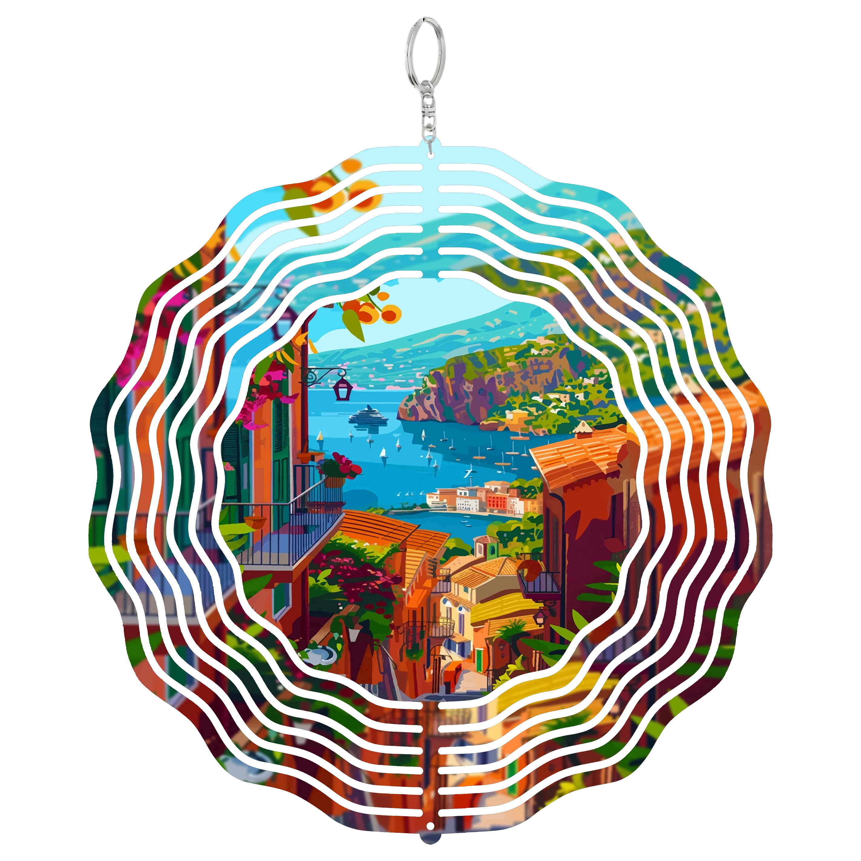 Taormina Sicily Etna View 3D Wind Spinner Kinetic Hanging Ornament ...