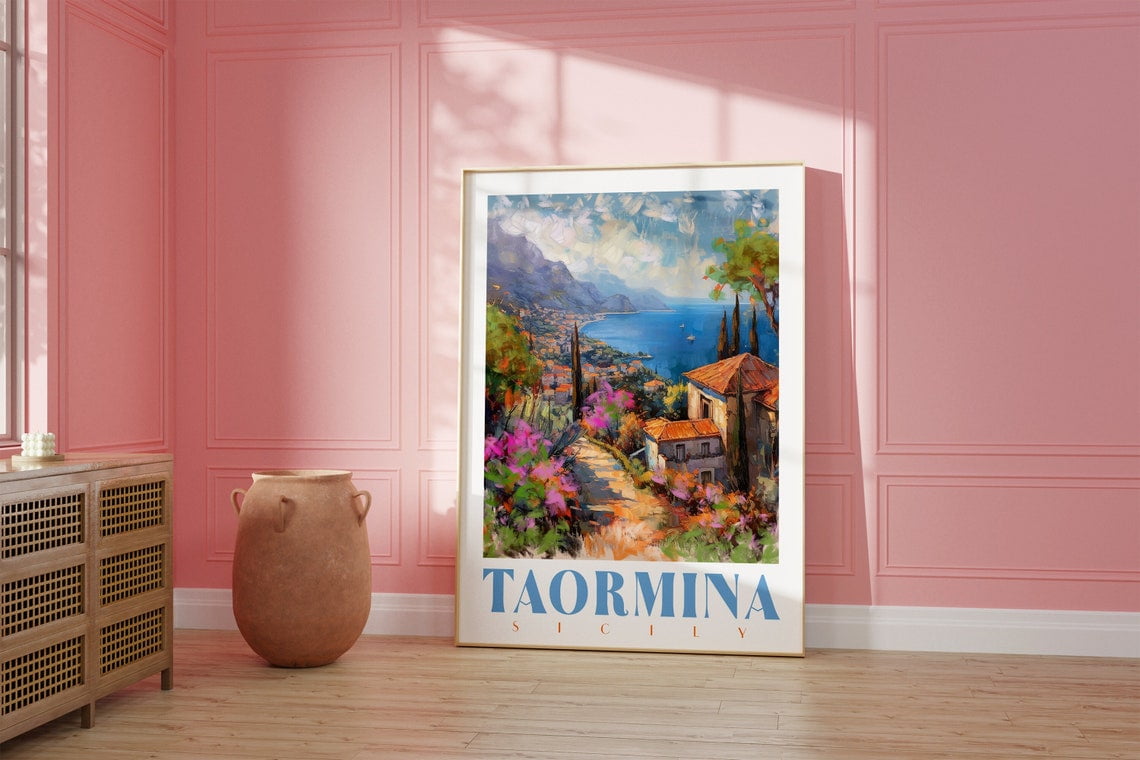 Taormina Sicily Poster: Italy Travel Poster, Unframed Poster Size 12x18 ...