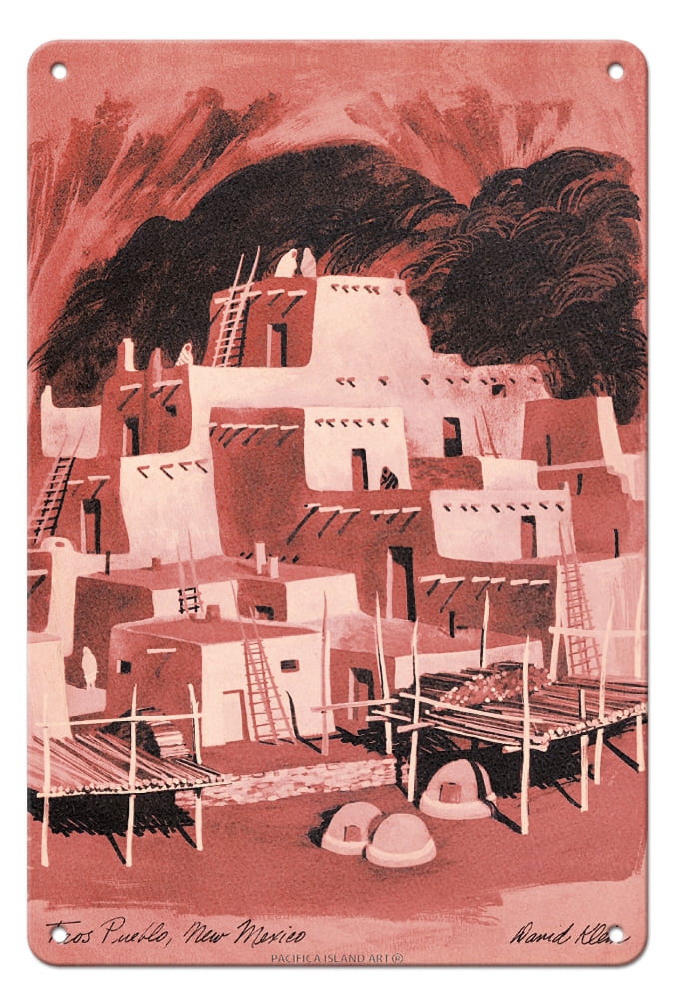 Taos Pueblo New Mexico - Adobe Dwellings - Vintage Travel Poster by ...