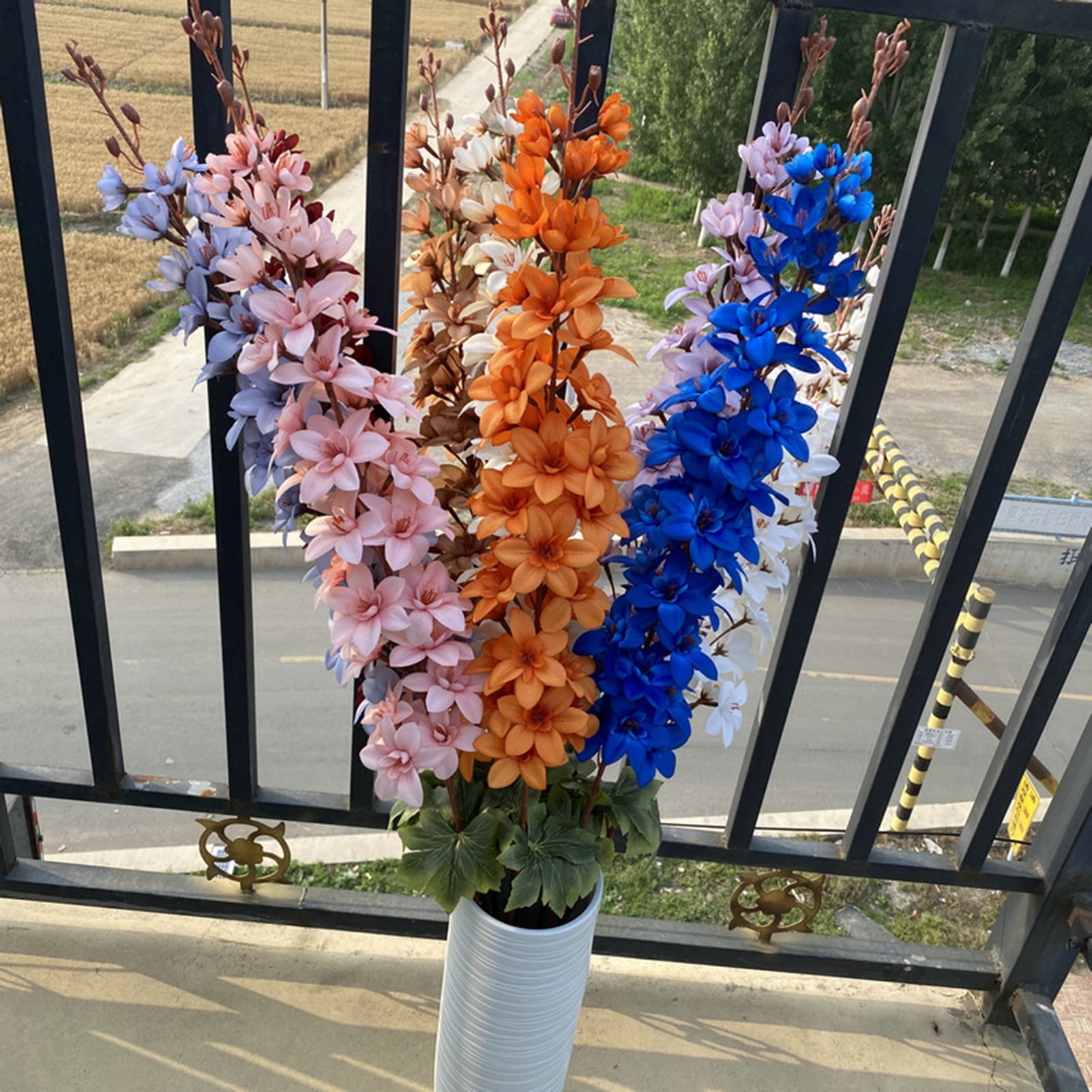 Taosunzt 1 Branch Fake Flower No Watering Lightweight Faux Long Stem ...