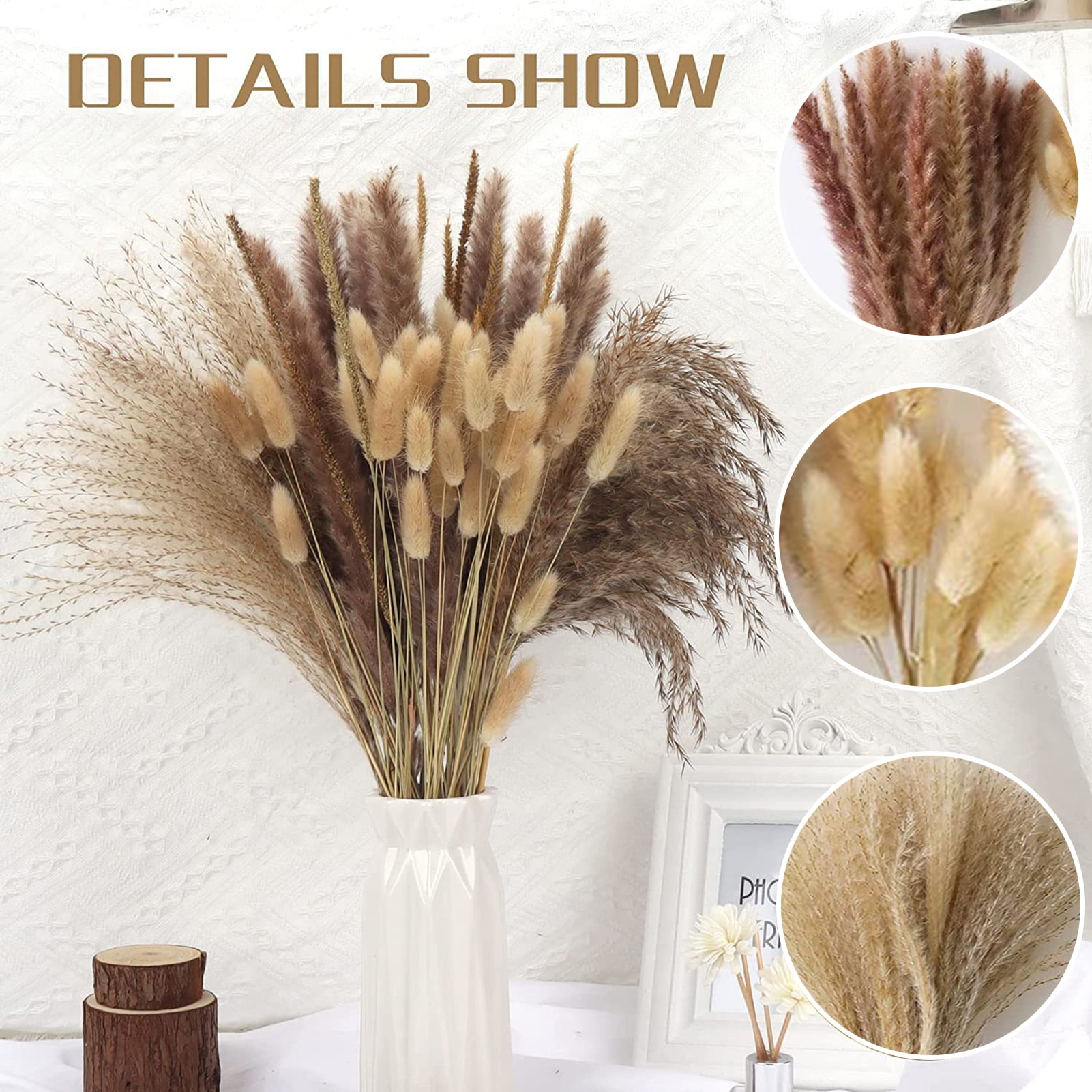 Taosunzt 1 Bunch Dry Reed Grass No Watering Non-Withered Easy Care ...