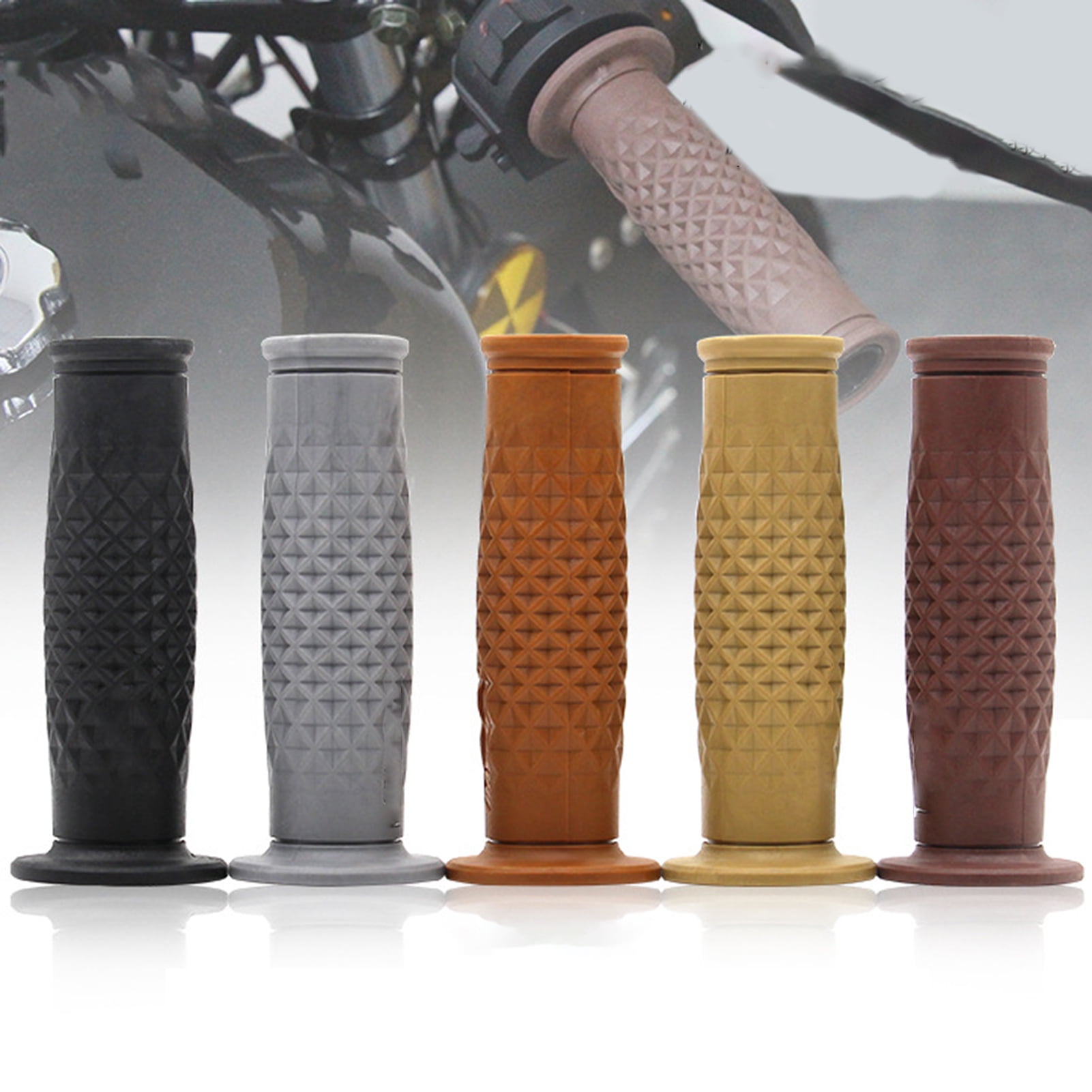 Taosunzt 1 Pair 22mm Retro Motorcycle Mount Hand Grips Handlebars ...