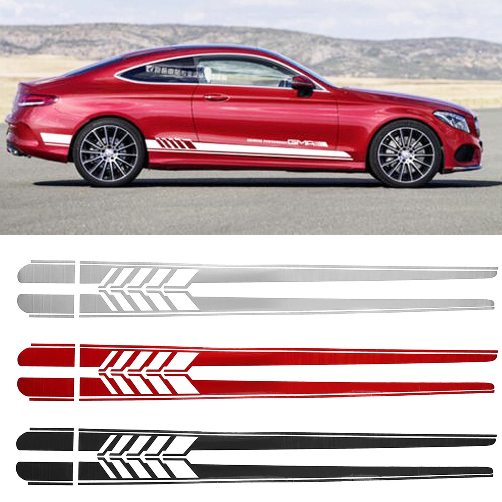 Taosunzt 1 Pair Car Side Sticker Waterproof DIY Exquisite Car Both Side ...