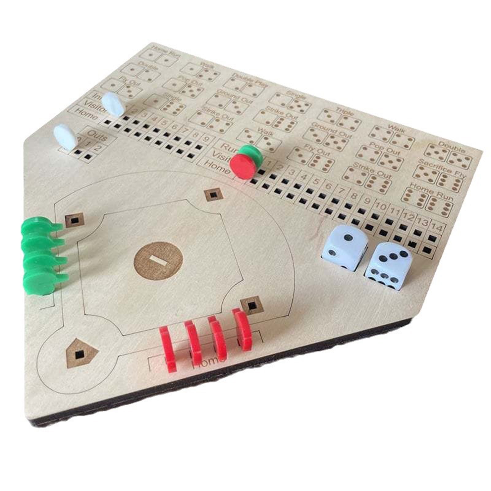 Taosunzt 1 Set Baseball Dice Game Heavy Duty Wood Baseball Theme Board ...