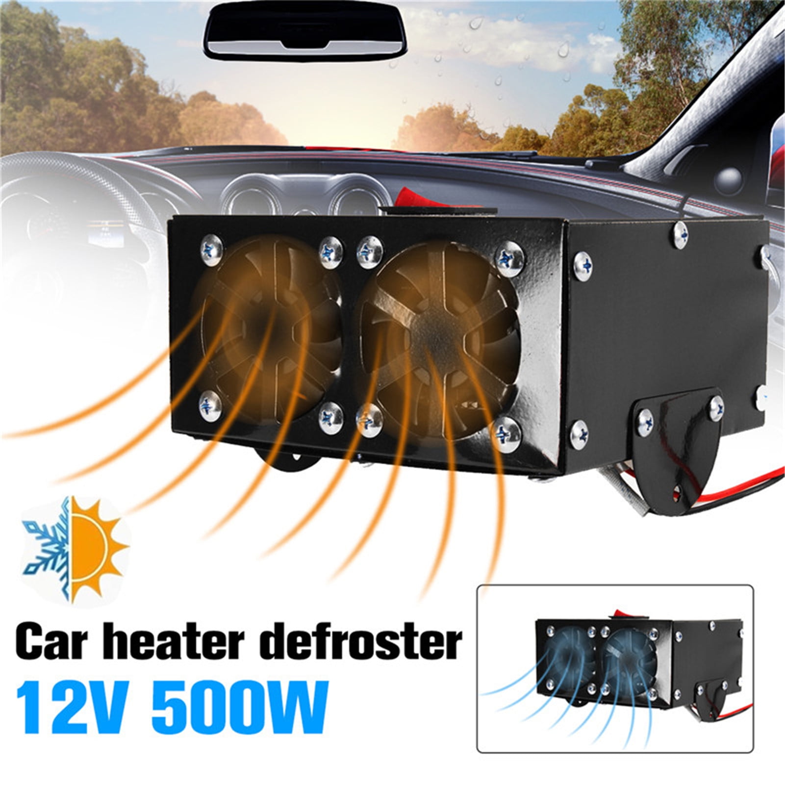 Taosunzt 1 Set Car Heater 12V 500W High Power Quick Heating Universal ...