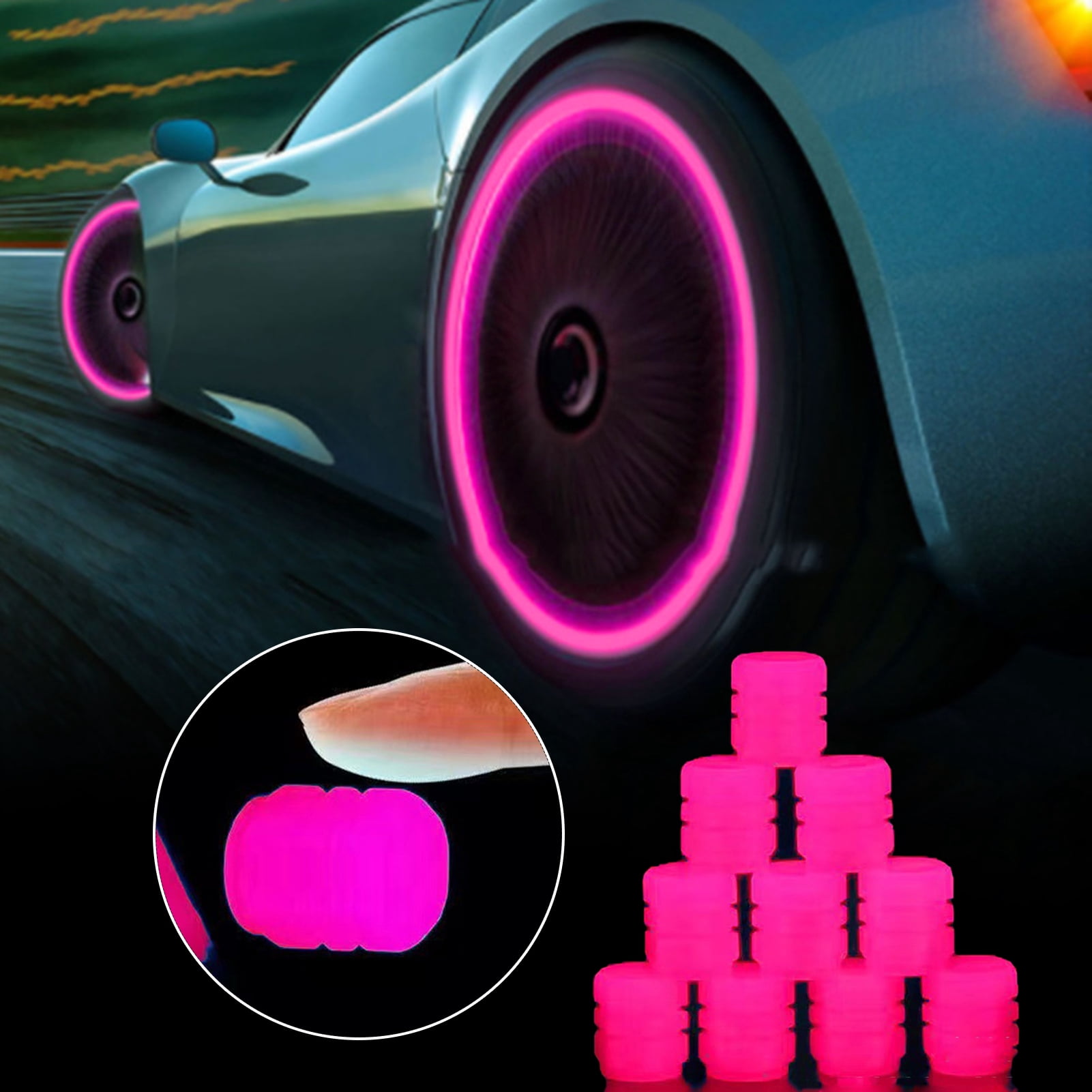 Taosunzt 12Pcs Luminous Tire Valve Stem Caps Mini Size Universal Easy ...