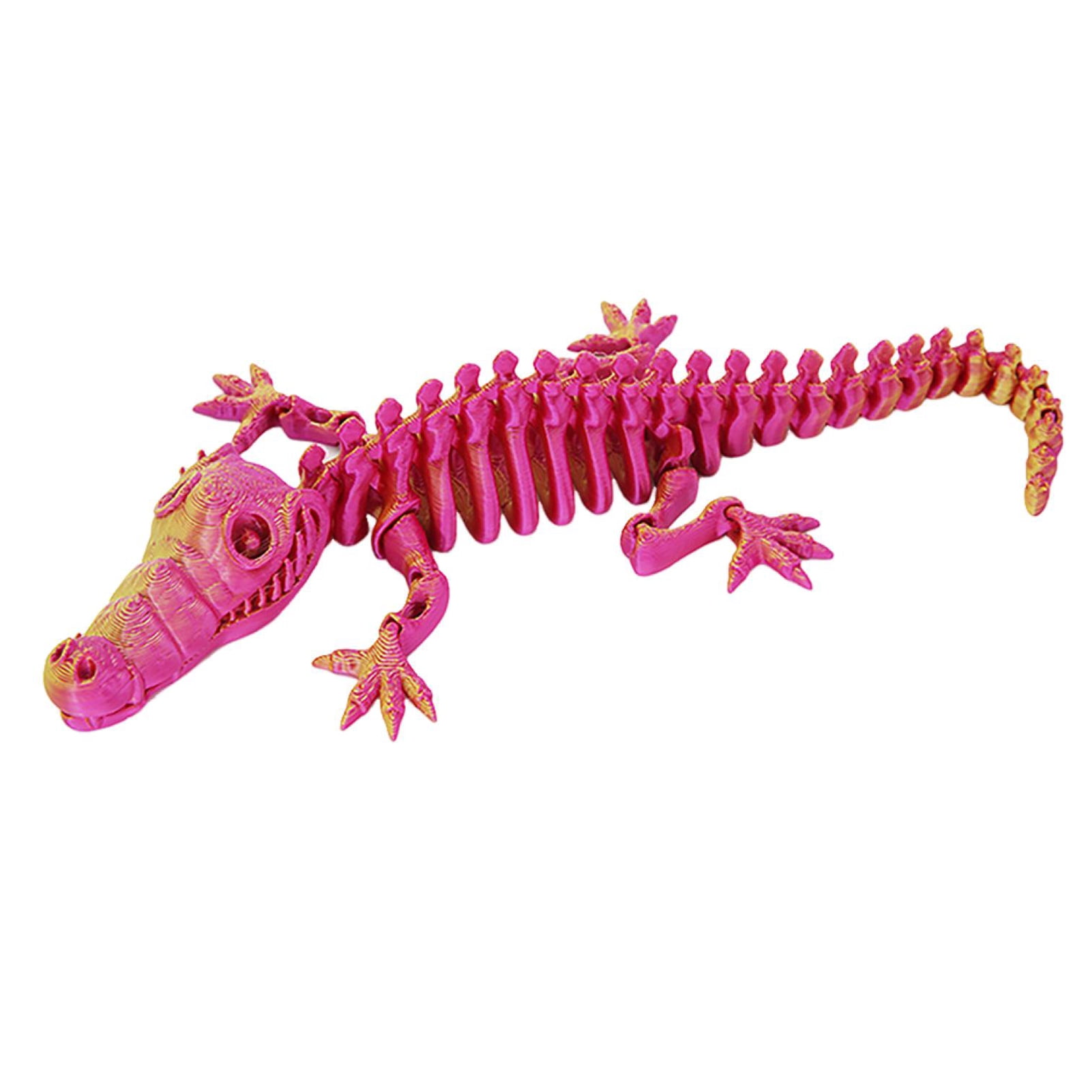Taosunzt 3D Printed Skeleton Crocodile Figurine Movable Joints Bone ...