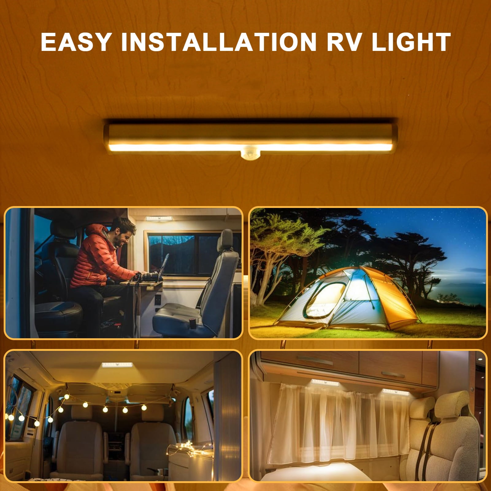 Taosunzt 3Pcs RV Step Light Motion Sensor 10 LED Battery Operated ...