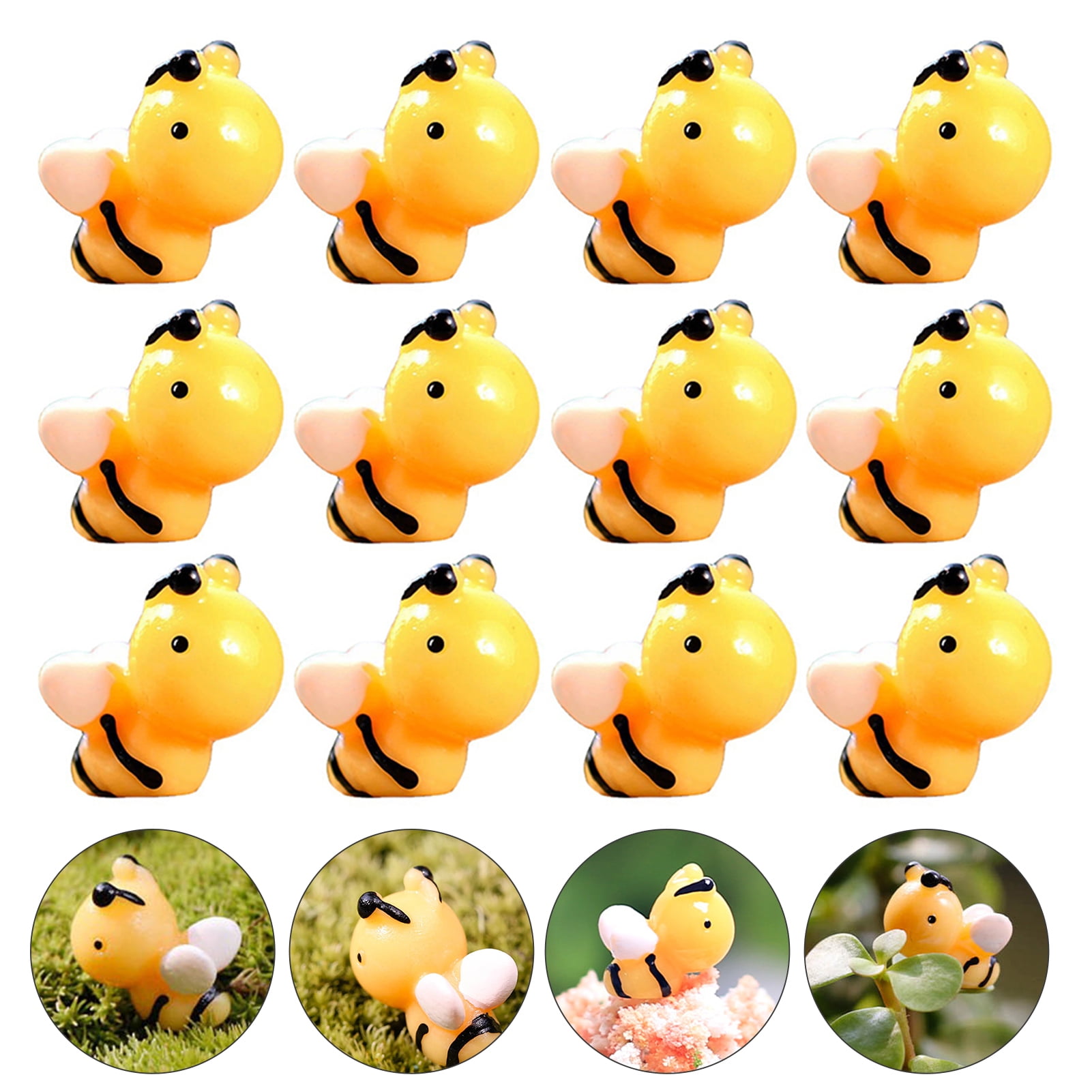 Taosunzt 40Pcs Mini Honeybee Figurines Cute Cartoon Gardening Art Doll ...