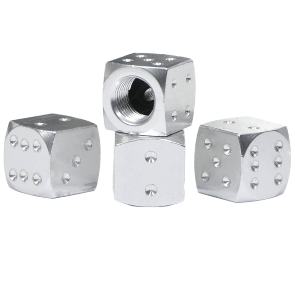 Taosunzt 4Pcs Dice Design Dust Valve Caps Motorcycles Electric Cars ...