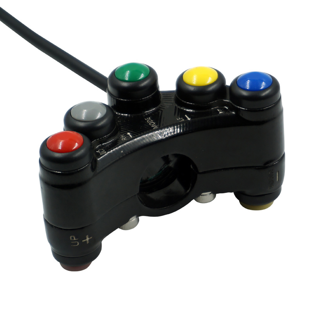 Taosunzt 5 Buttons Motorcycle Scooter ATV Handlebar Horn Turn Signal ...