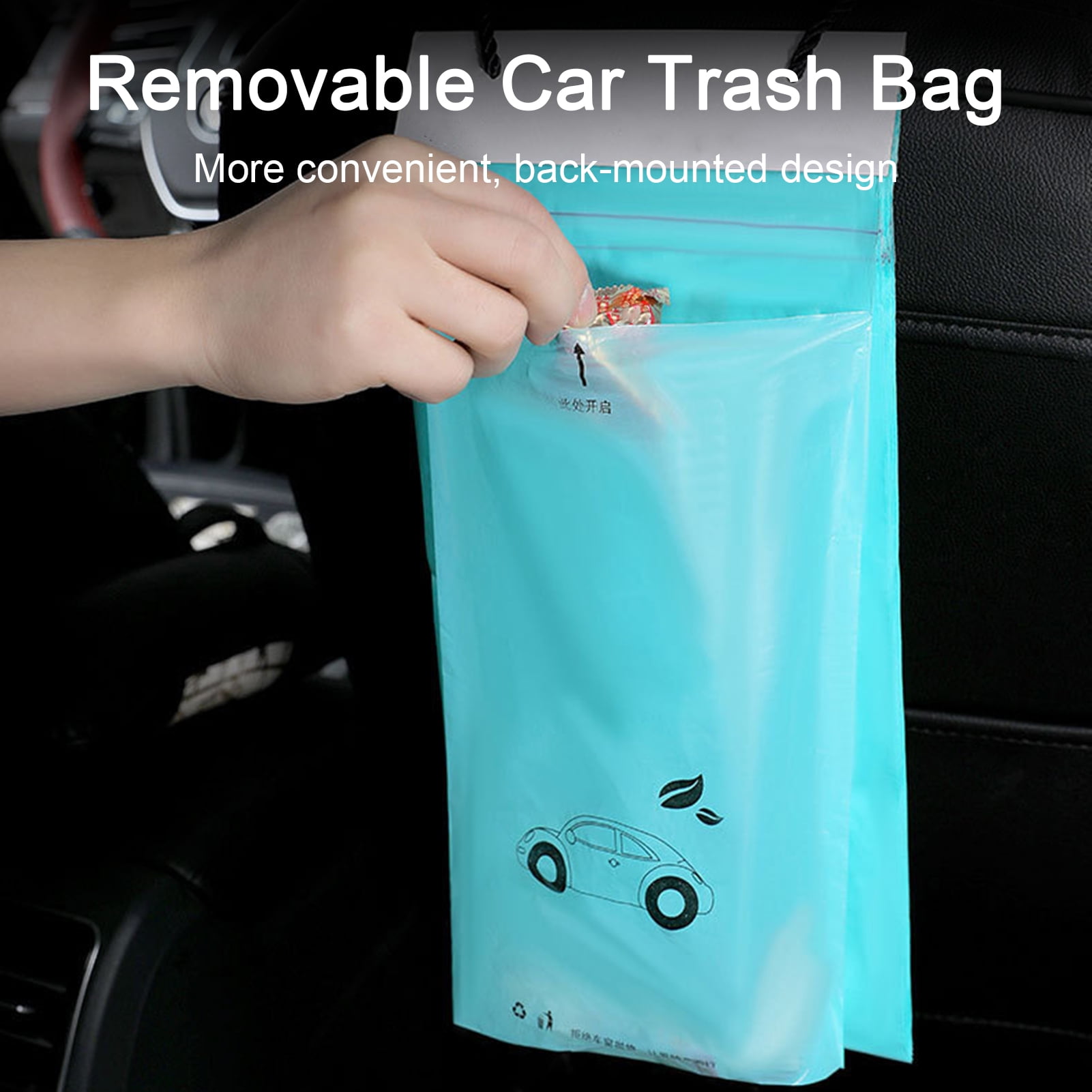 Taosunzt 50Pcs Self-adhesive Car Trash Bag Disposable Waterproof PE ...