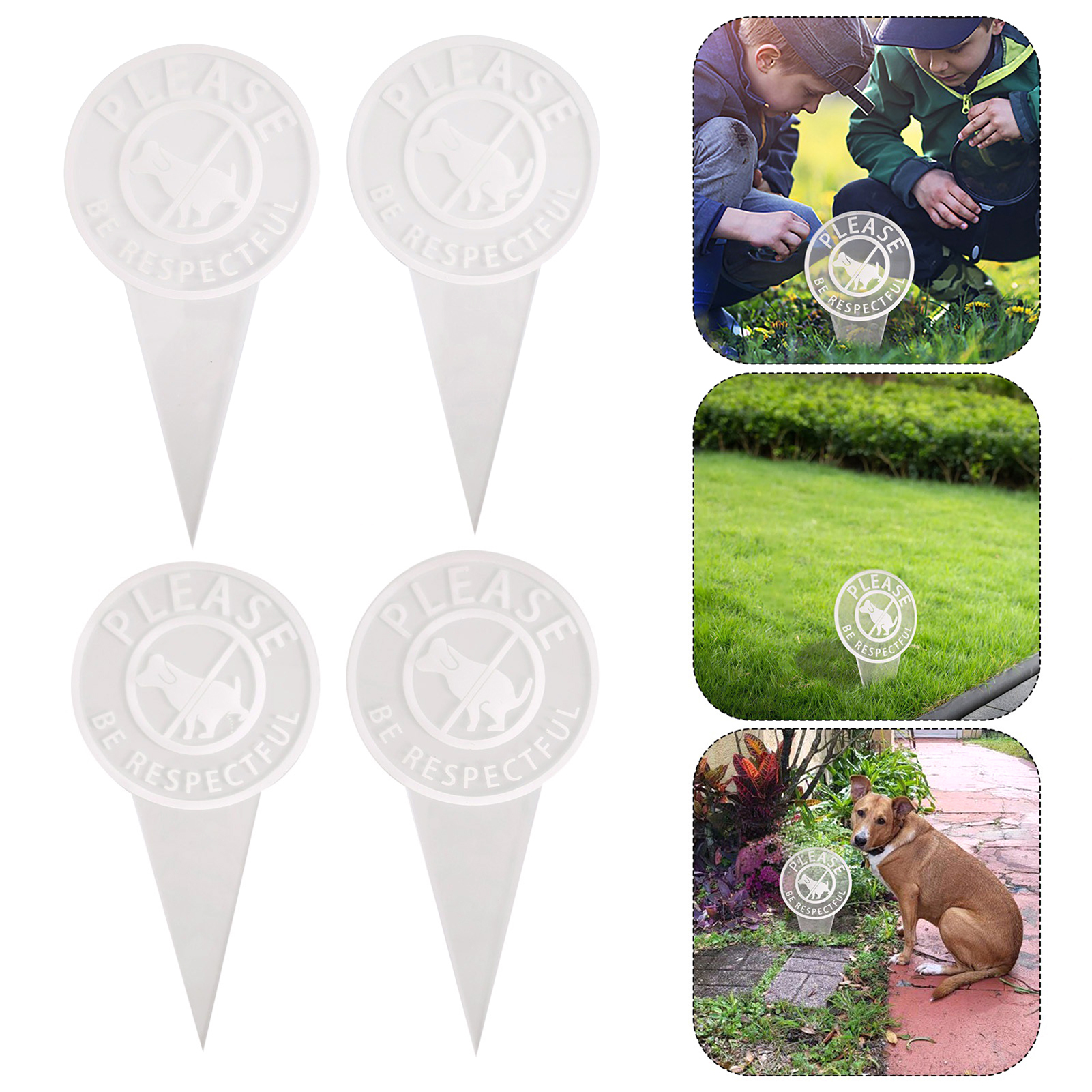 Taosunzt Acrylic No Dog Poop Sign with Stake Double Sided Please Be ...