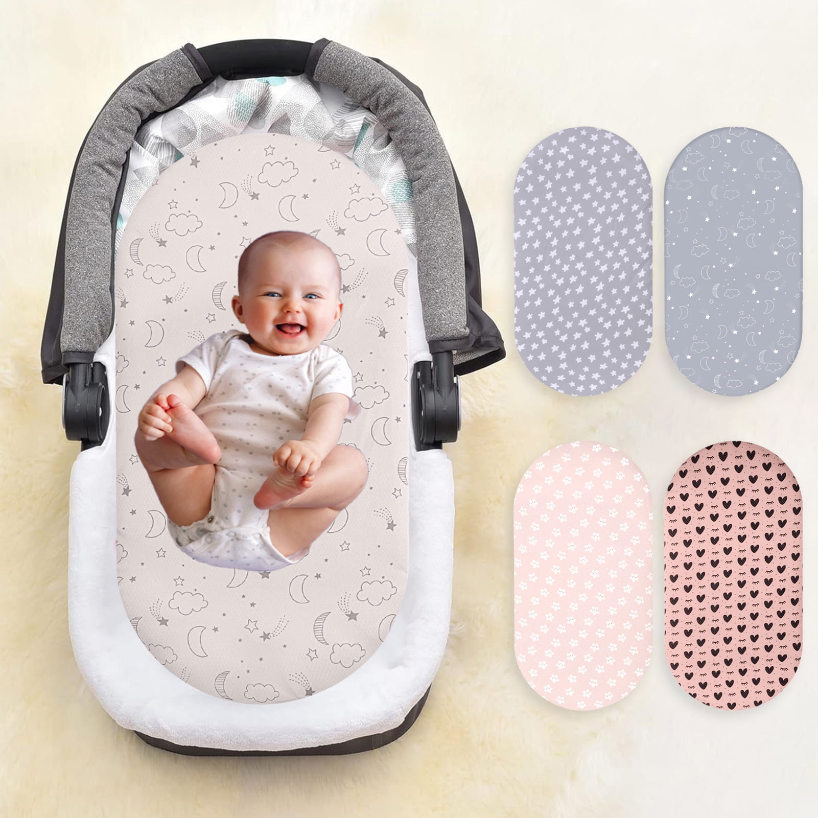 Taosunzt Baby Cradle Sheet Cartoon Printing Satin Elastic Edge Easy ...