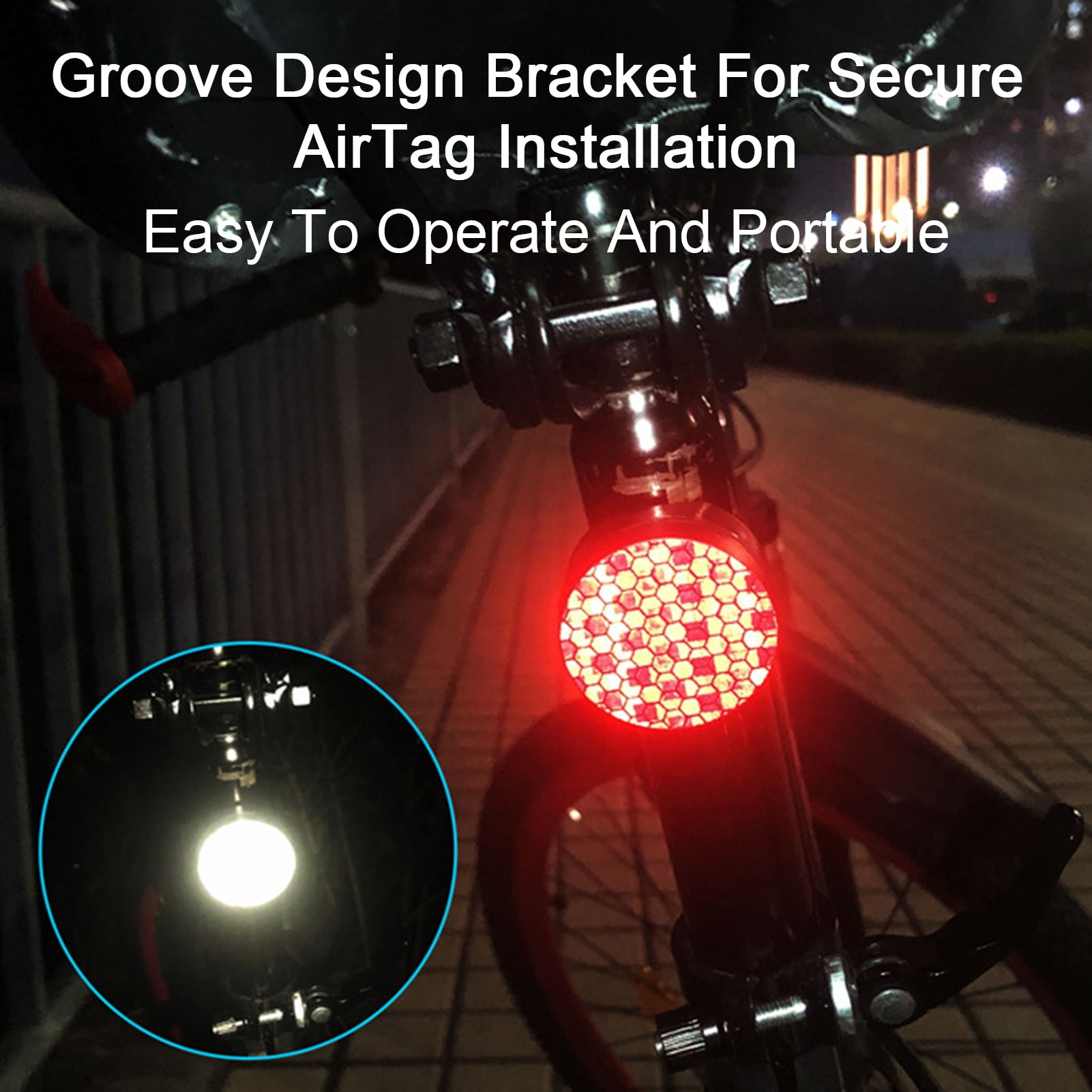 Taosunzt Back Reflective Board Mountain Bicycle Rack for AirTag Tail ...