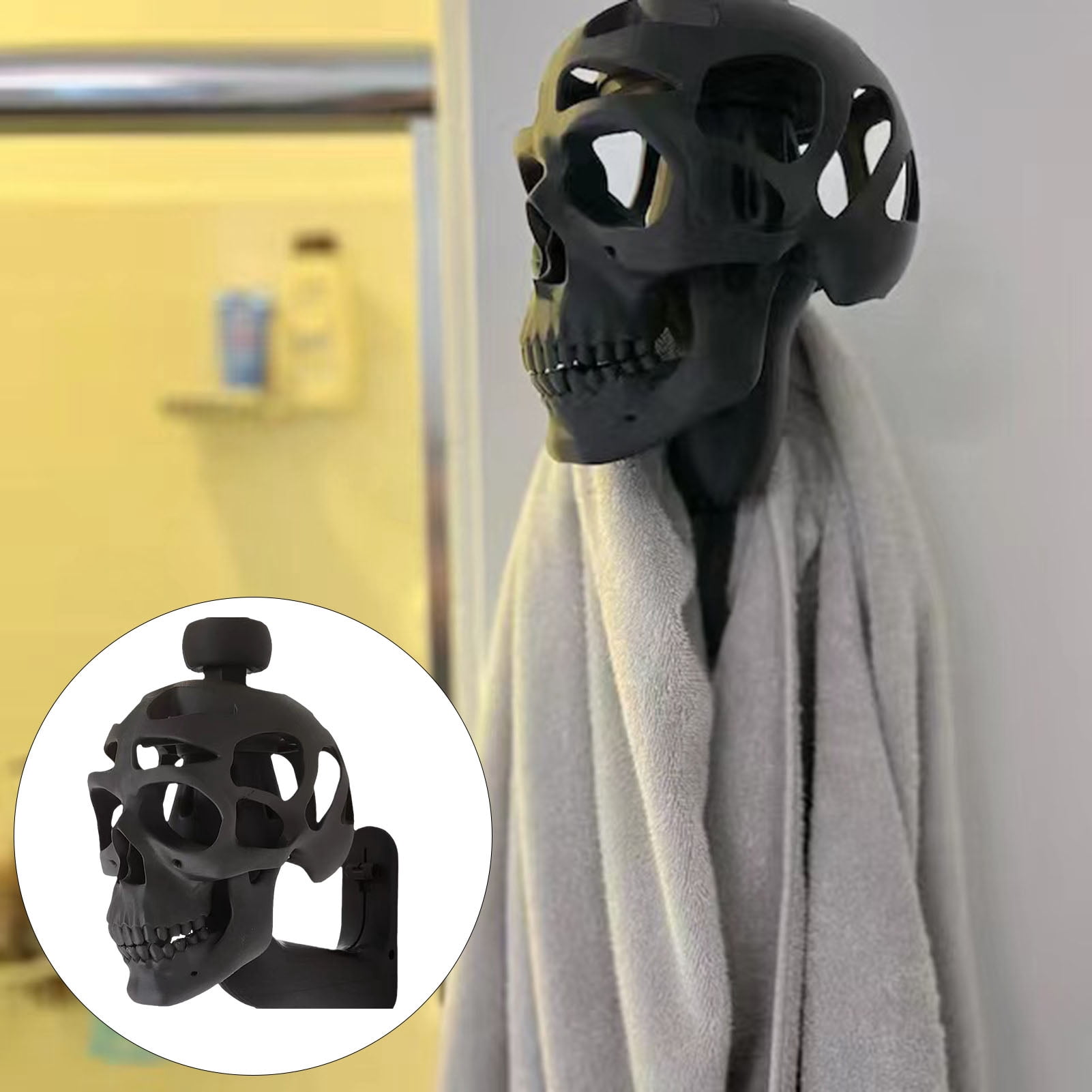 Taosunzt Black Skull Helmet Display Holder Spooky 3D Skull Resin ...