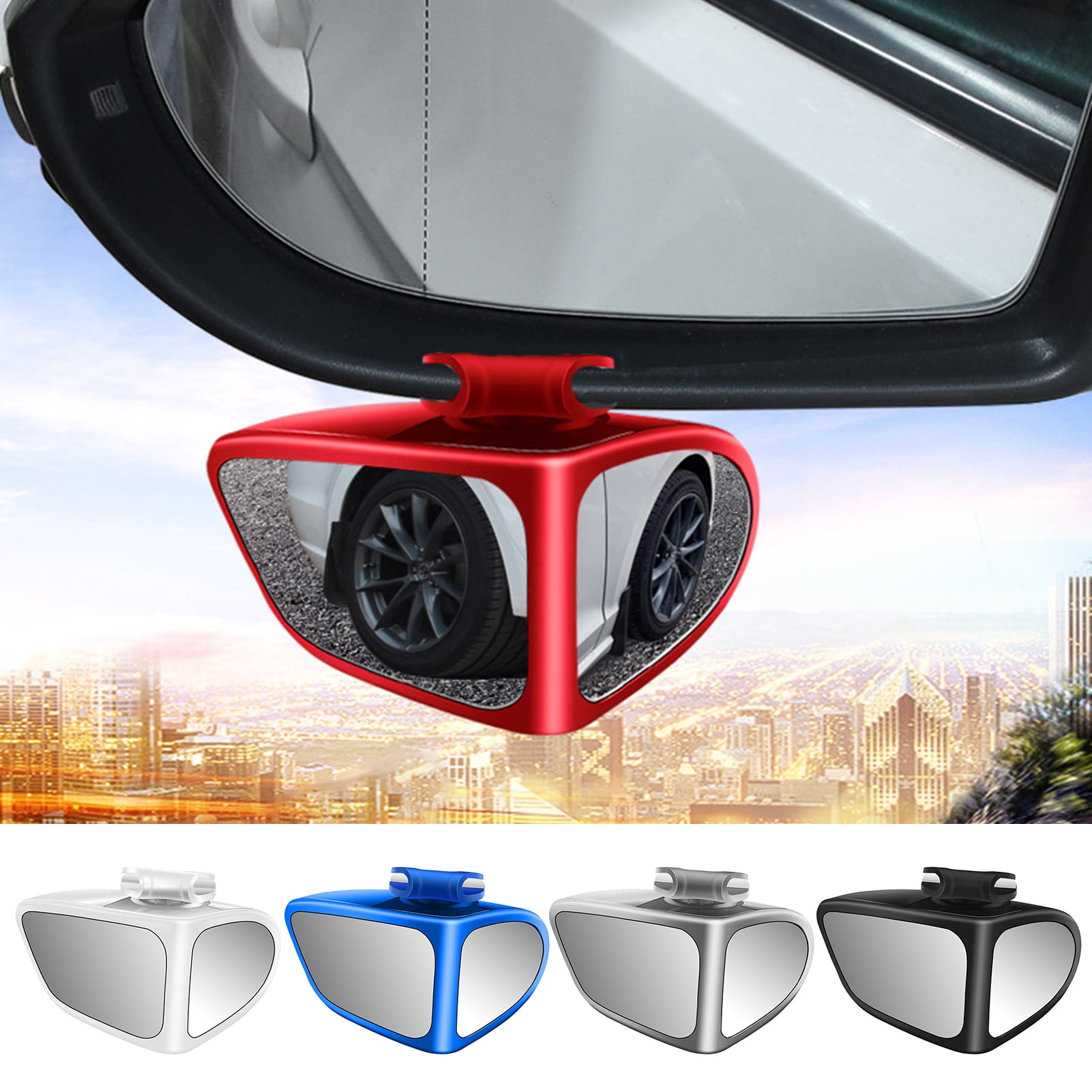 Taosunzt Car Blind Spot Mirror Double-sided Clear Glass 360° Rotatable ...
