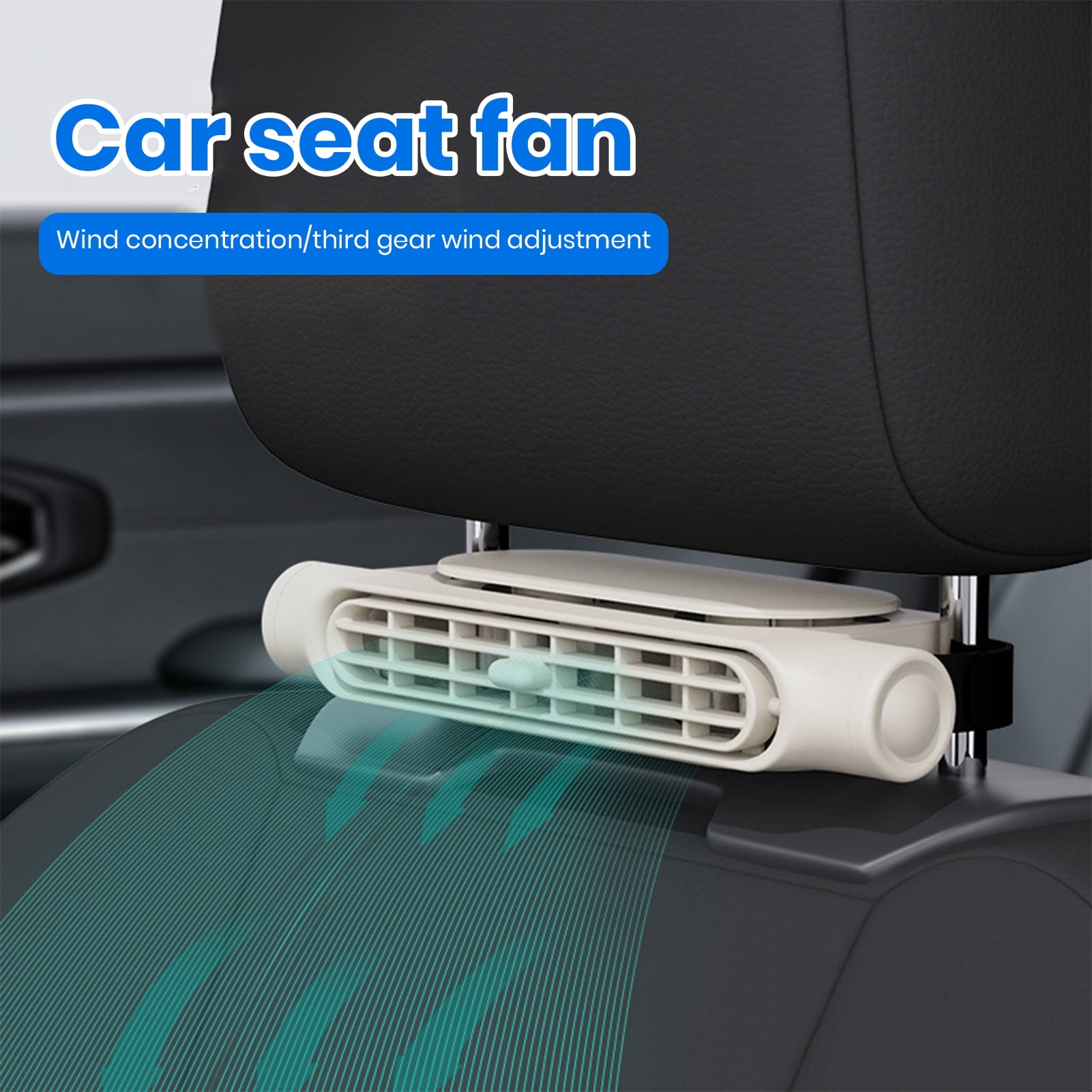 Taosunzt Car Cooling Fan Vehicle Rear Headrest Fan Speed Adjustable ...