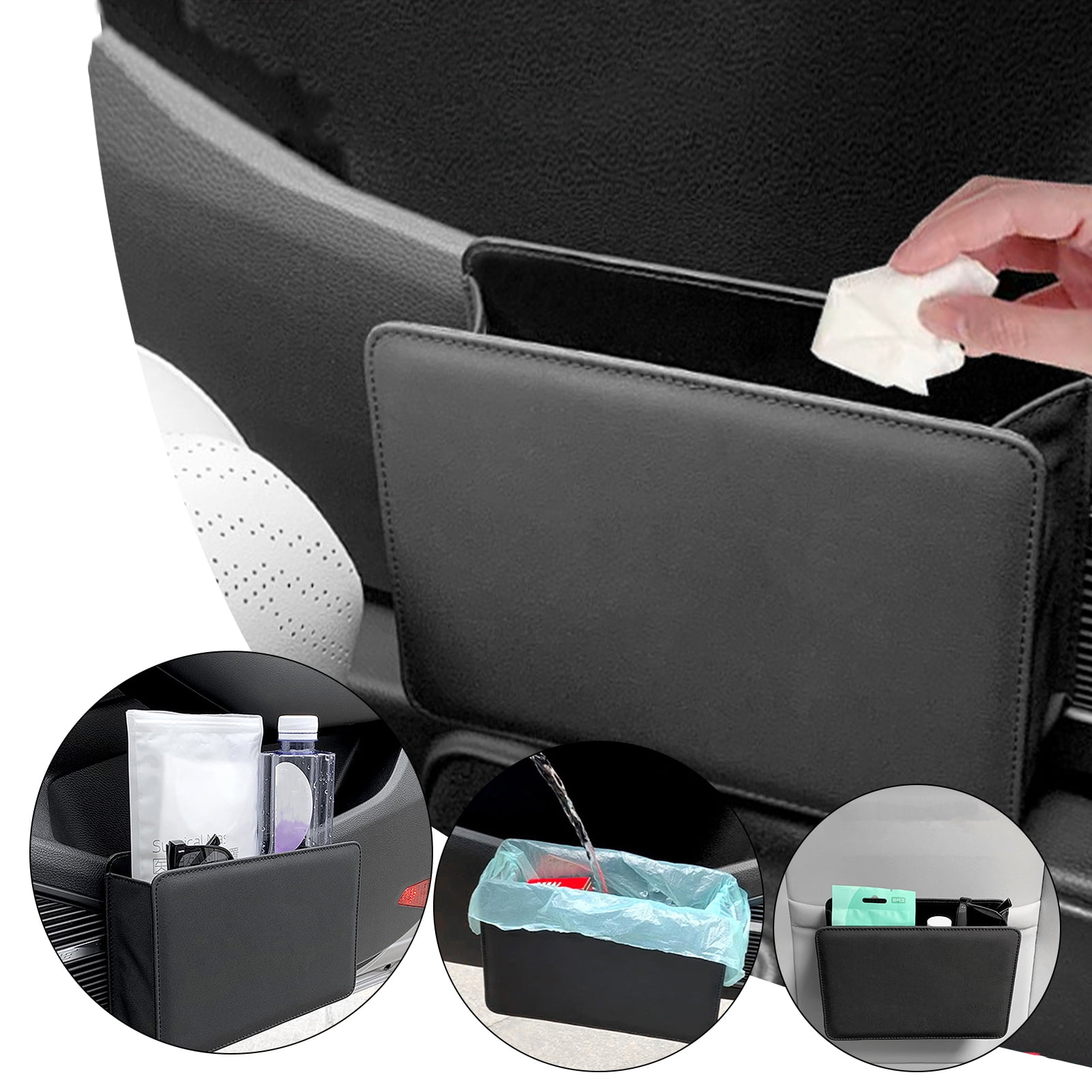 Taosunzt Car Dustbin Small Mini Foldable Multi-Purpose Hanging Car ...