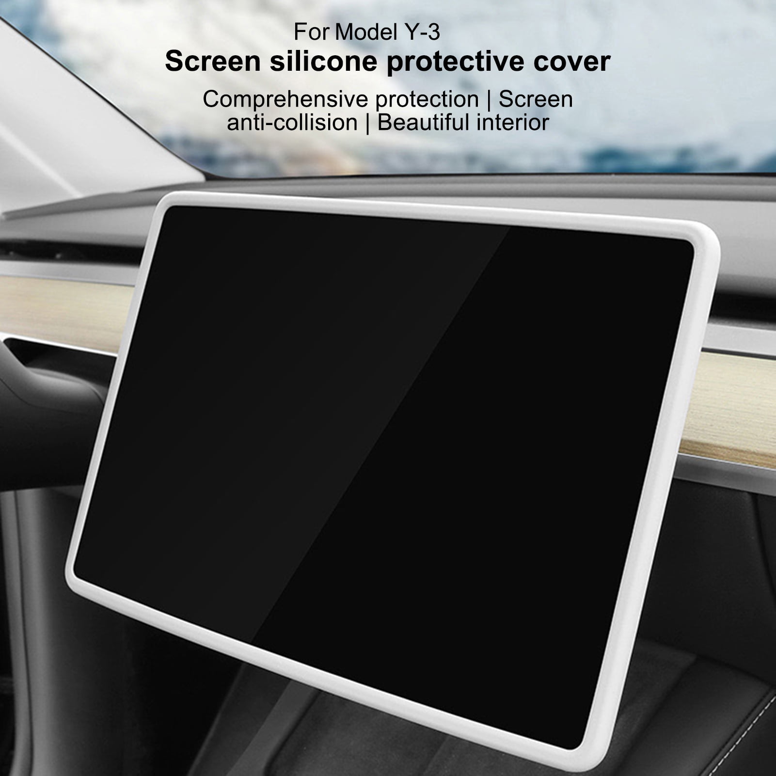 Taosunzt Car Navigation Screen Silicone Frame for Tesla Model 3/Y ...