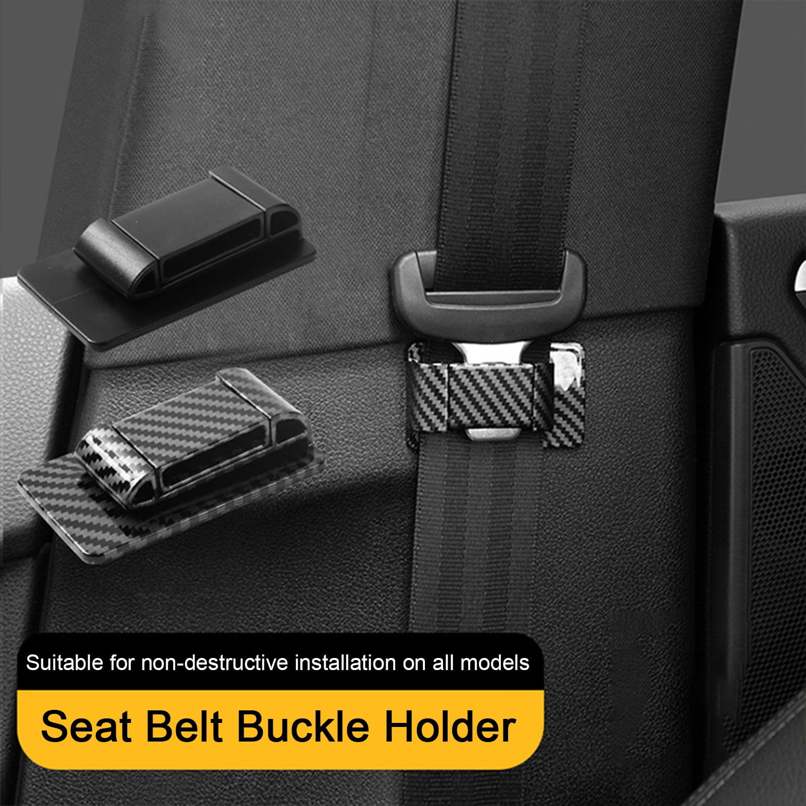 Taosunzt Car Safety Belt Buckle Holder Noise Reducer Self-adhesive ...
