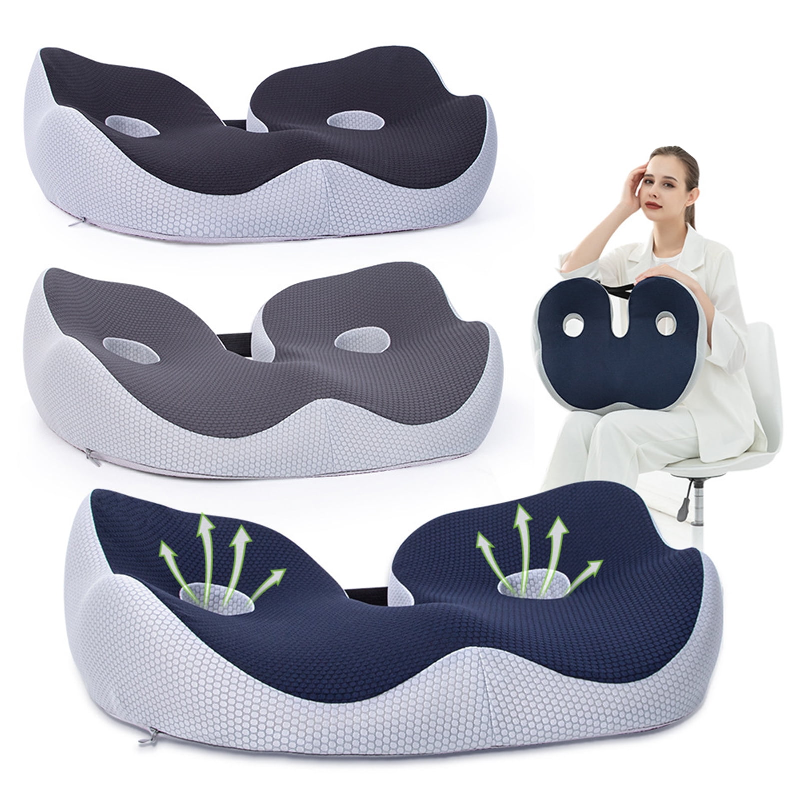 Taosunzt Ergonomic Buttocks Cushion Hemorrhoid Seat Pad Tailbone ...