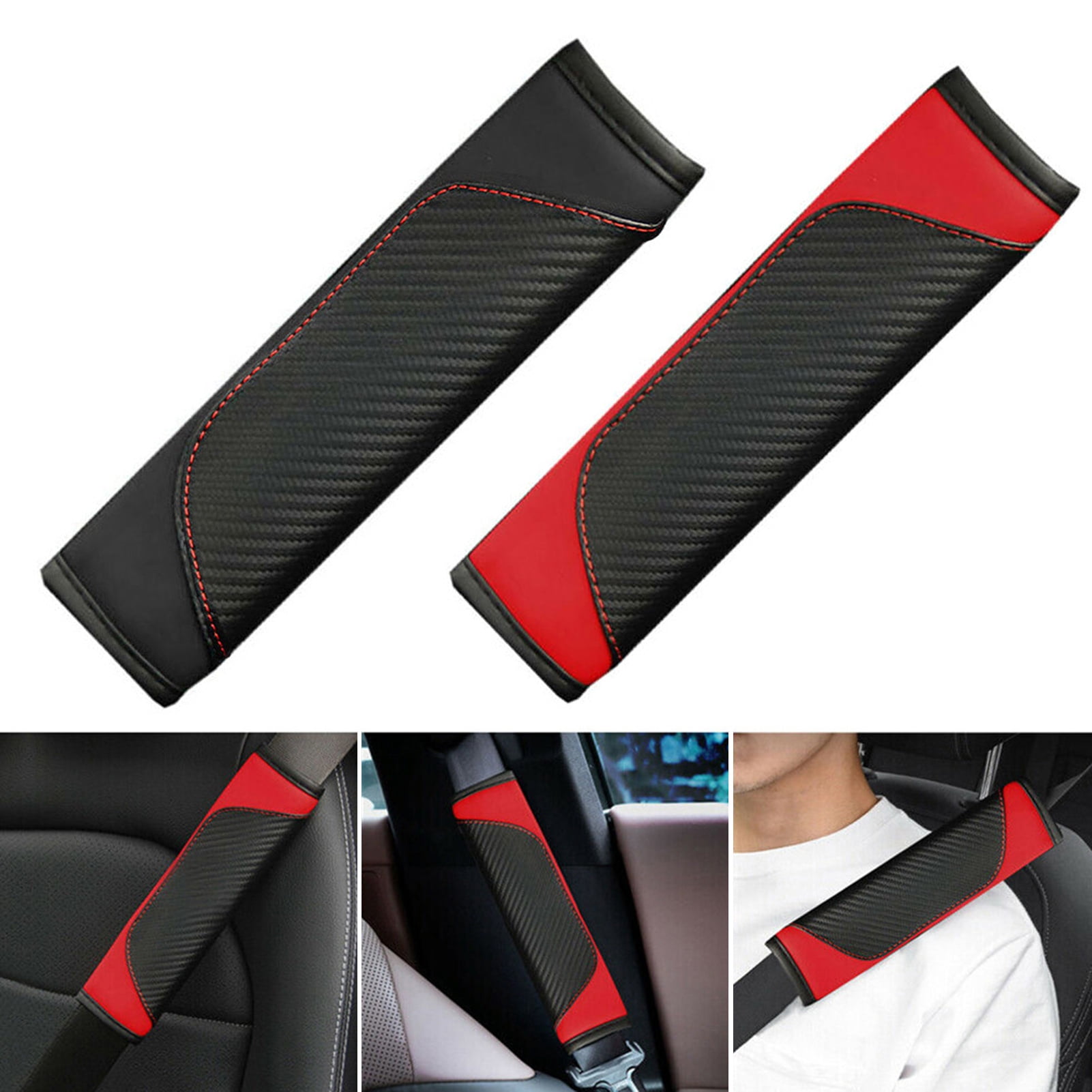 Taosunzt Faux Leather Car Seat Belt Cover Fastener Tape Elegant ...