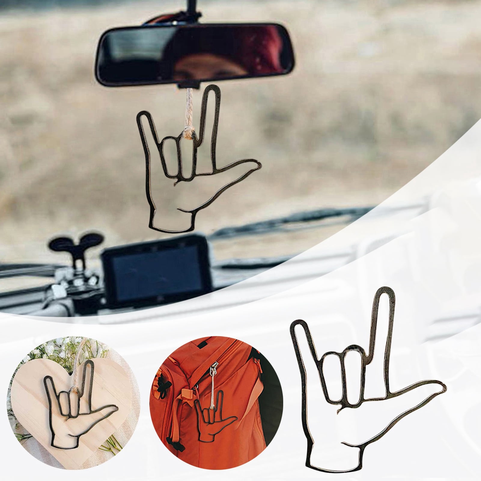Taosunzt Hand Gesture Pendant I Love You Hand Language Hanging Ornament ...