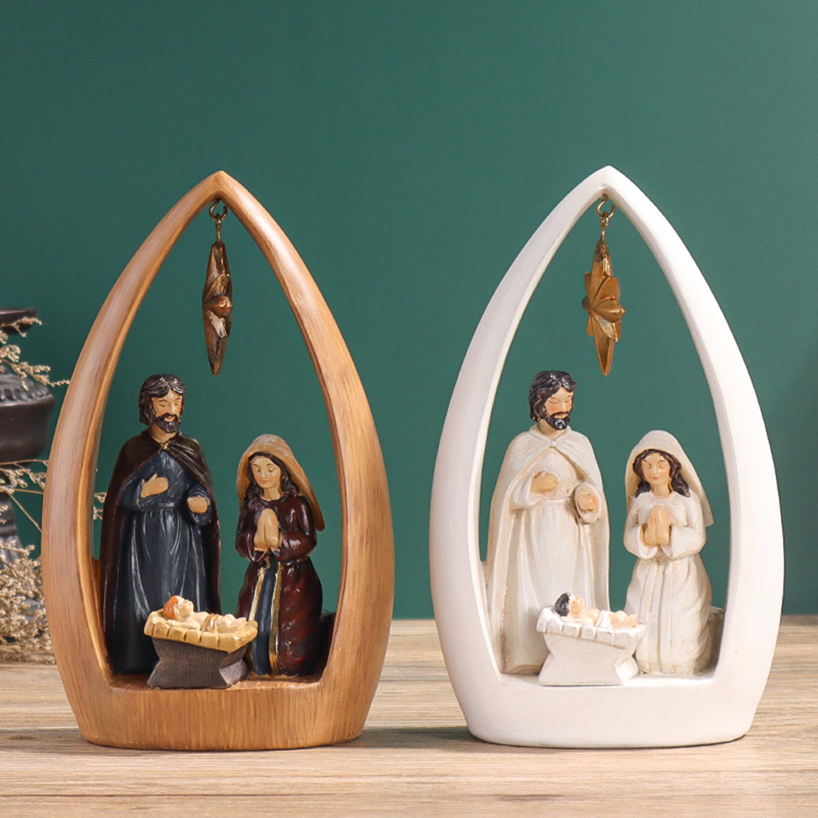 Taosunzt Holy Family Resin Figurine Nativity Advent Statue Joseph ...