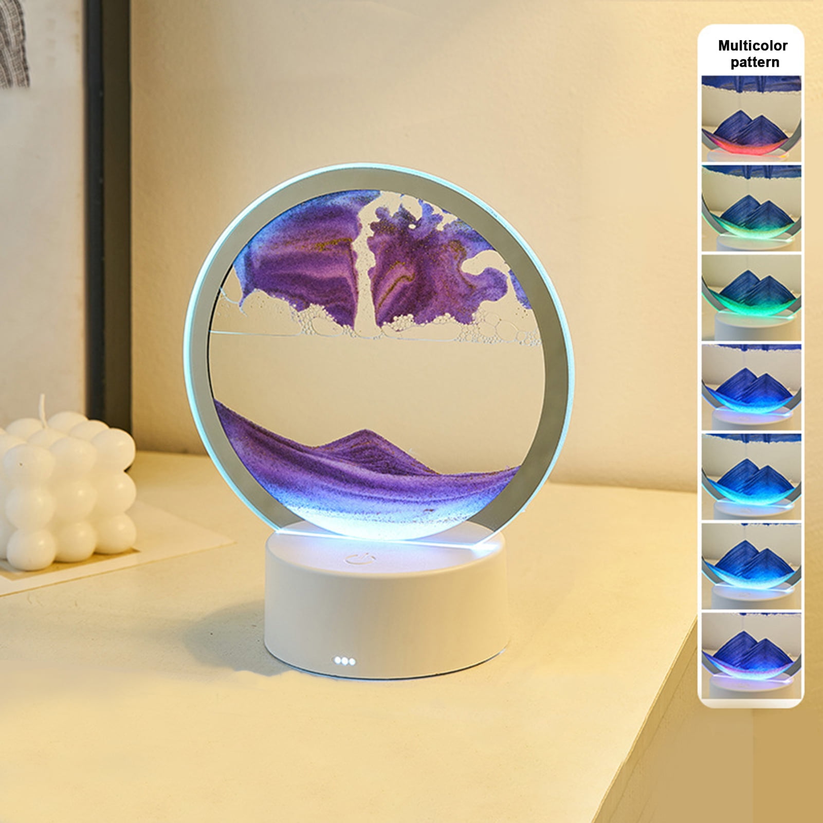 Taosunzt Hourglass Ornament 3D Moving Sand Art Frame Night Light Unique LED Sandscape Lamp for ...