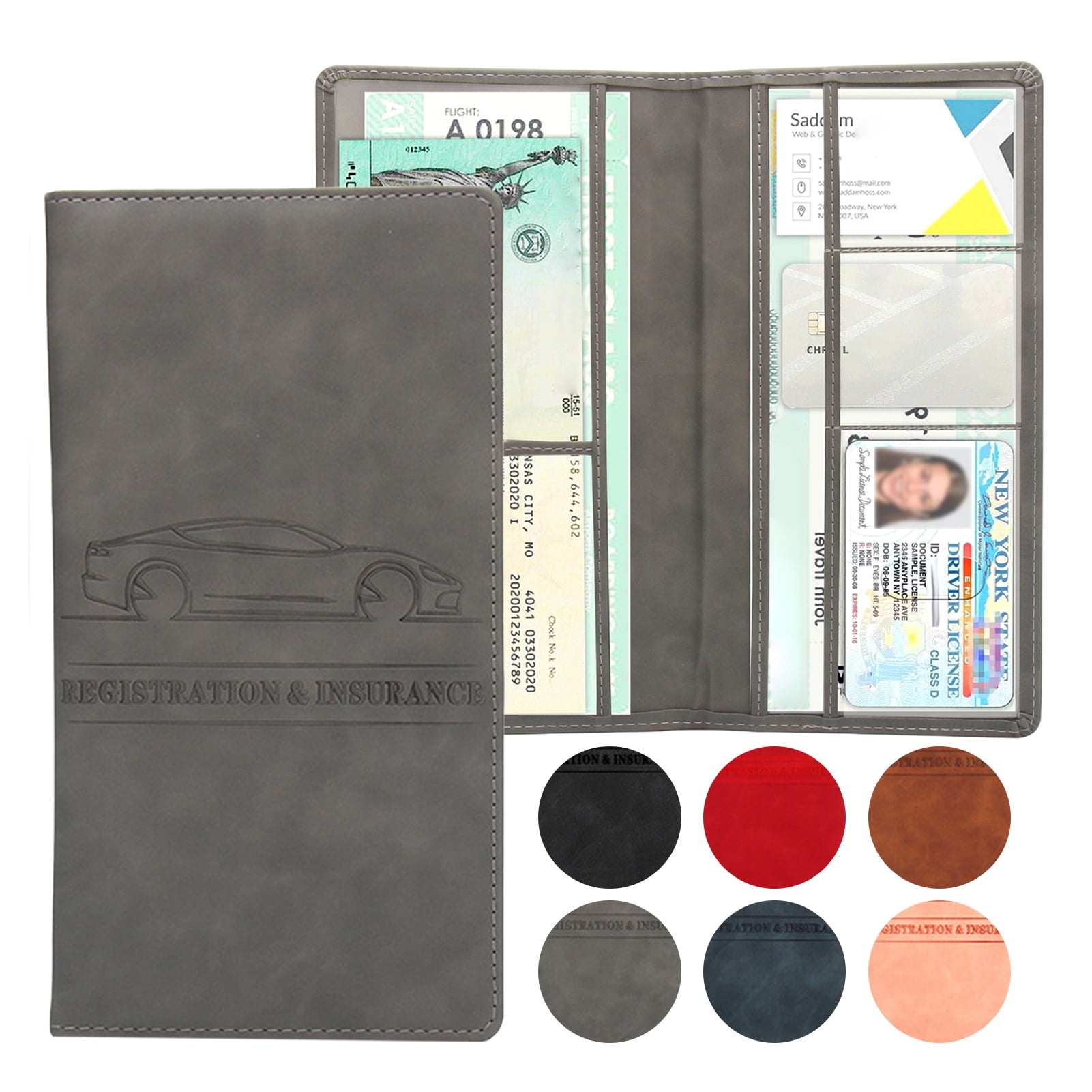 Taosunzt Insurance Card Holder Glove Box Paperwork Organizer with 6 ...