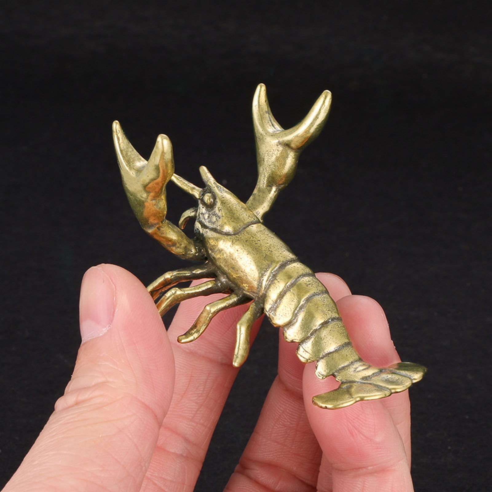 Taosunzt Lobster Pen Holder Ornament Brass Retro Animal Exquisite ...