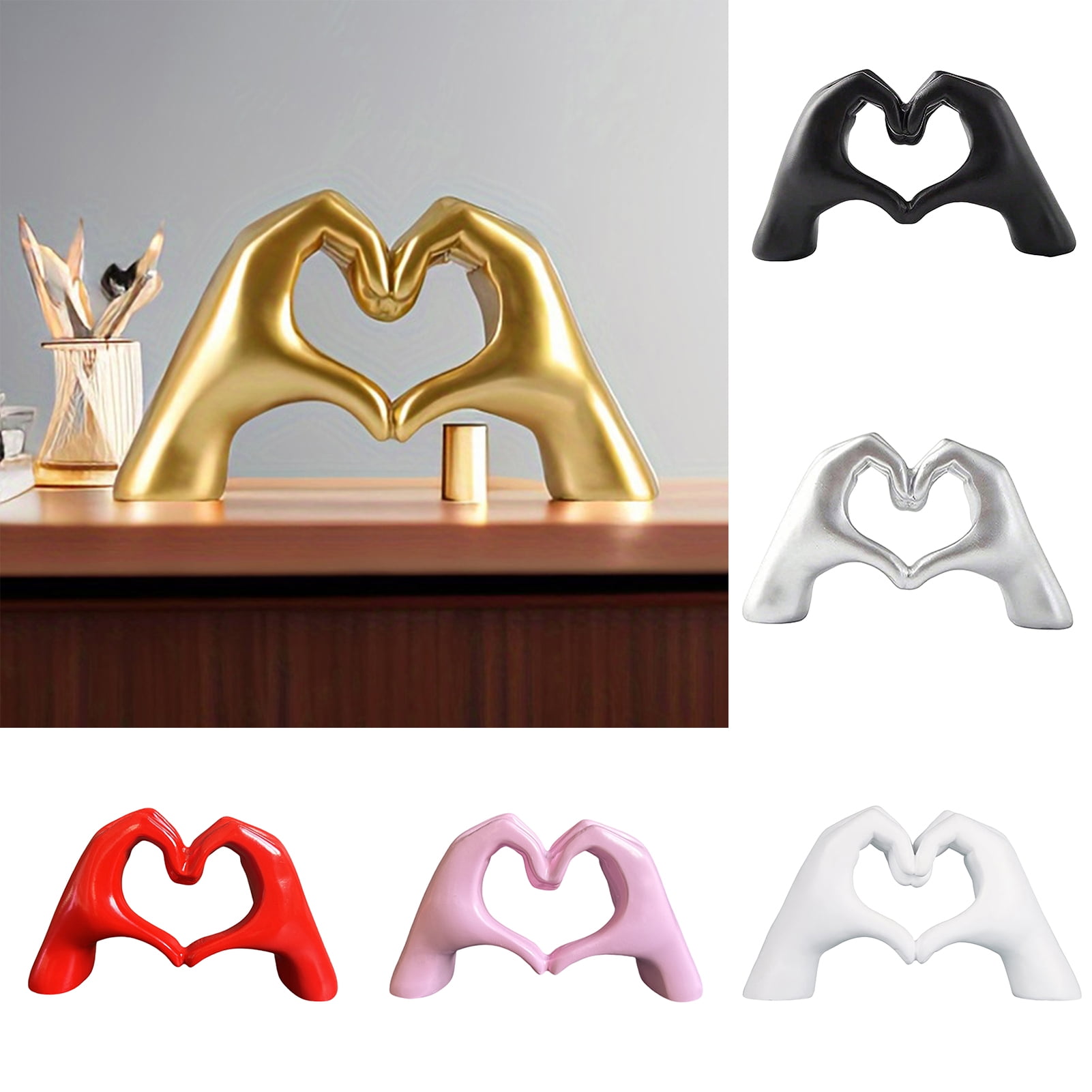 Taosunzt Love Heart Hand Figurine Heart-shaped Gesture Resin Statue ...