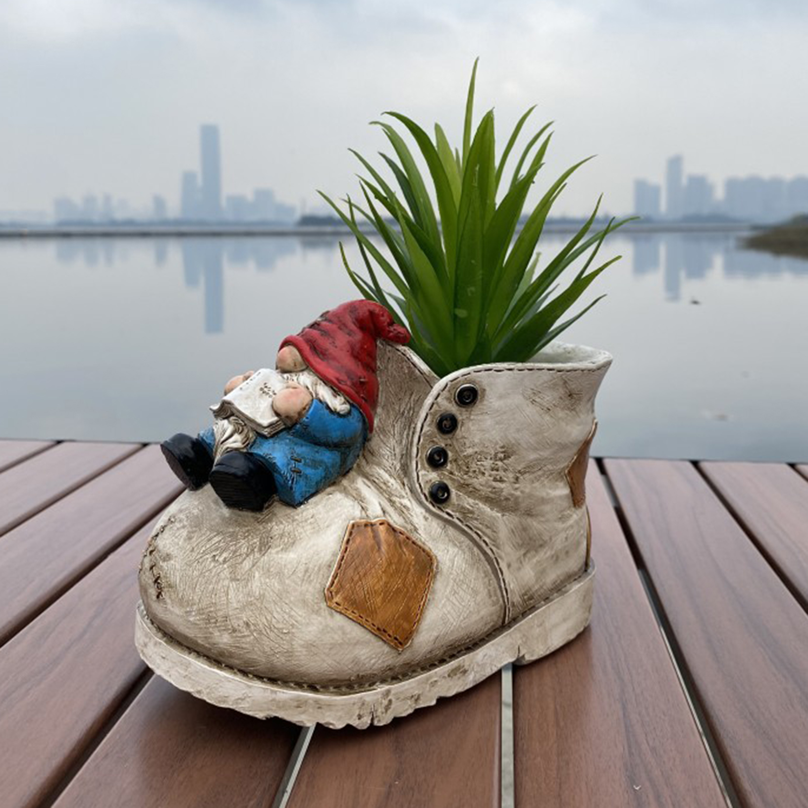 Taosunzt Lying Gnome Shoe Planter Pot Indoor Outdoor Plants Vegetable ...
