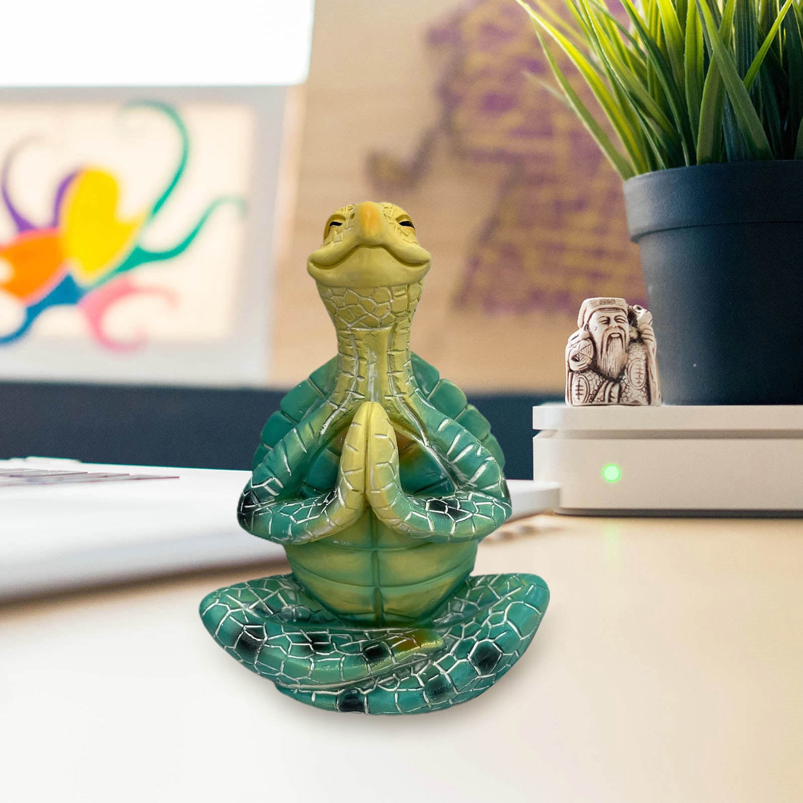 Taosunzt Sea Turtle Statue Adorable Funny Anxiety Relief Resin Buddha ...