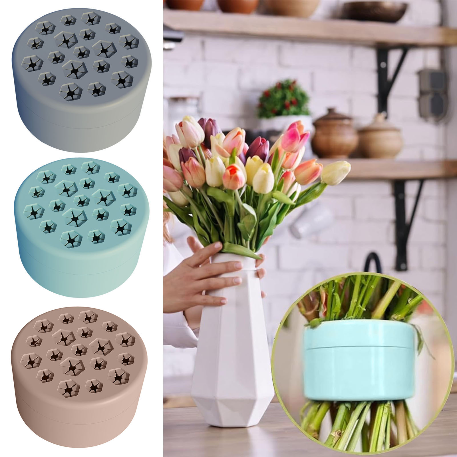 Taosunzt Silicone Spiral Stem Holder Vase Insert Flower Arranger ...