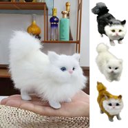 NWJ Realistic Artificial Fur Cat - Adorable Calico, Black, and Sleeping ...