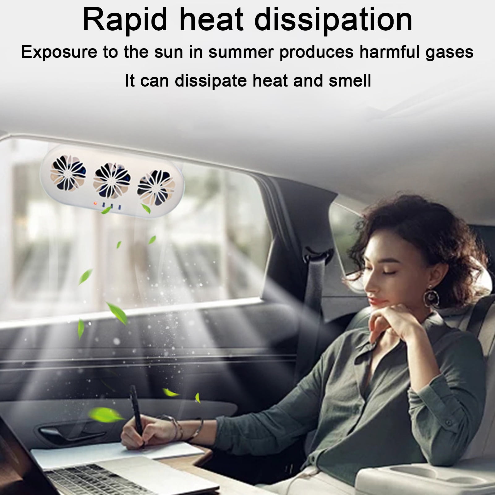 Taosunzt Solar Powered Car Window Fan Auto Solar Ventilation Fan Heat ...