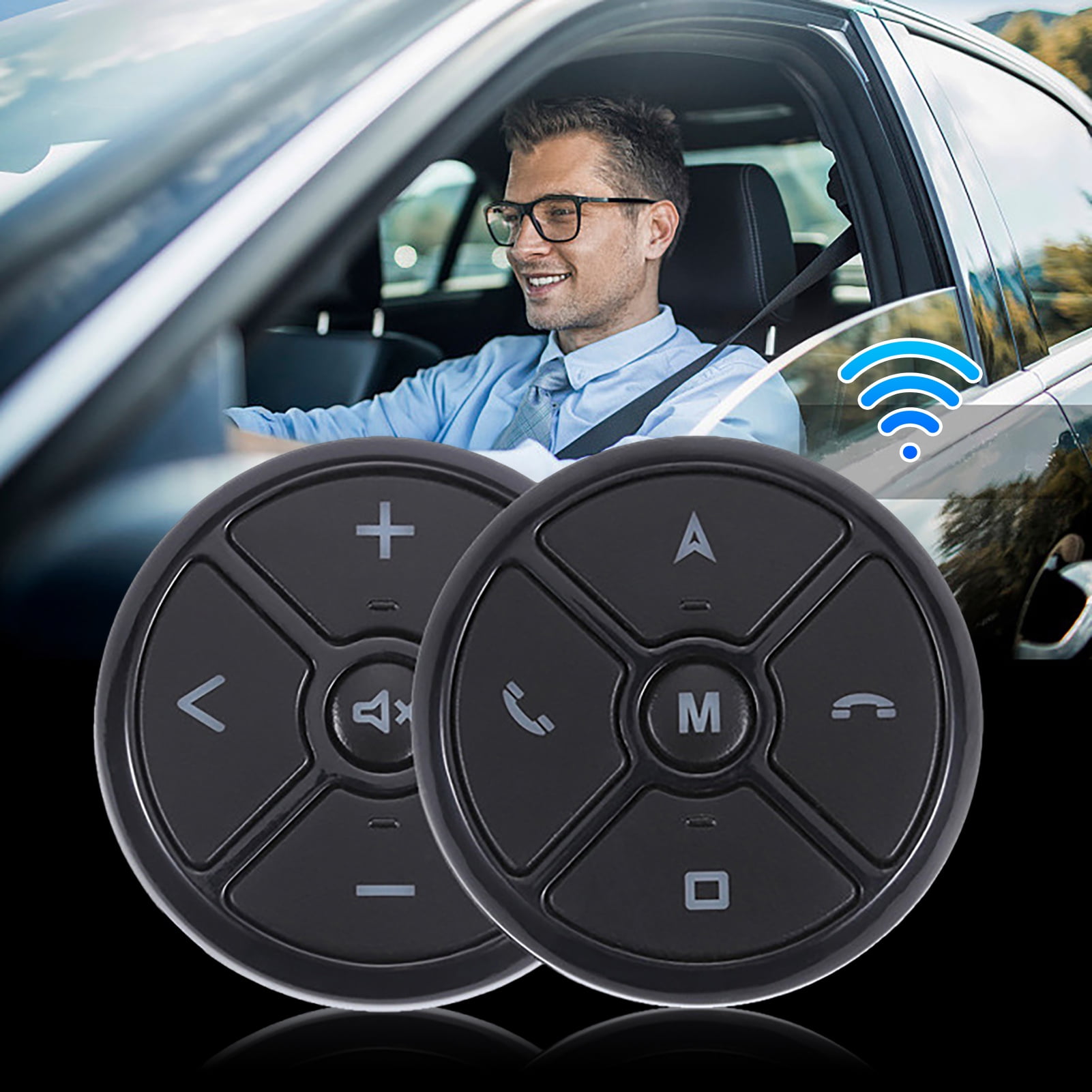 Taosunzt Steering Wheel Remote Control Wireless Multifunctional Battery ...