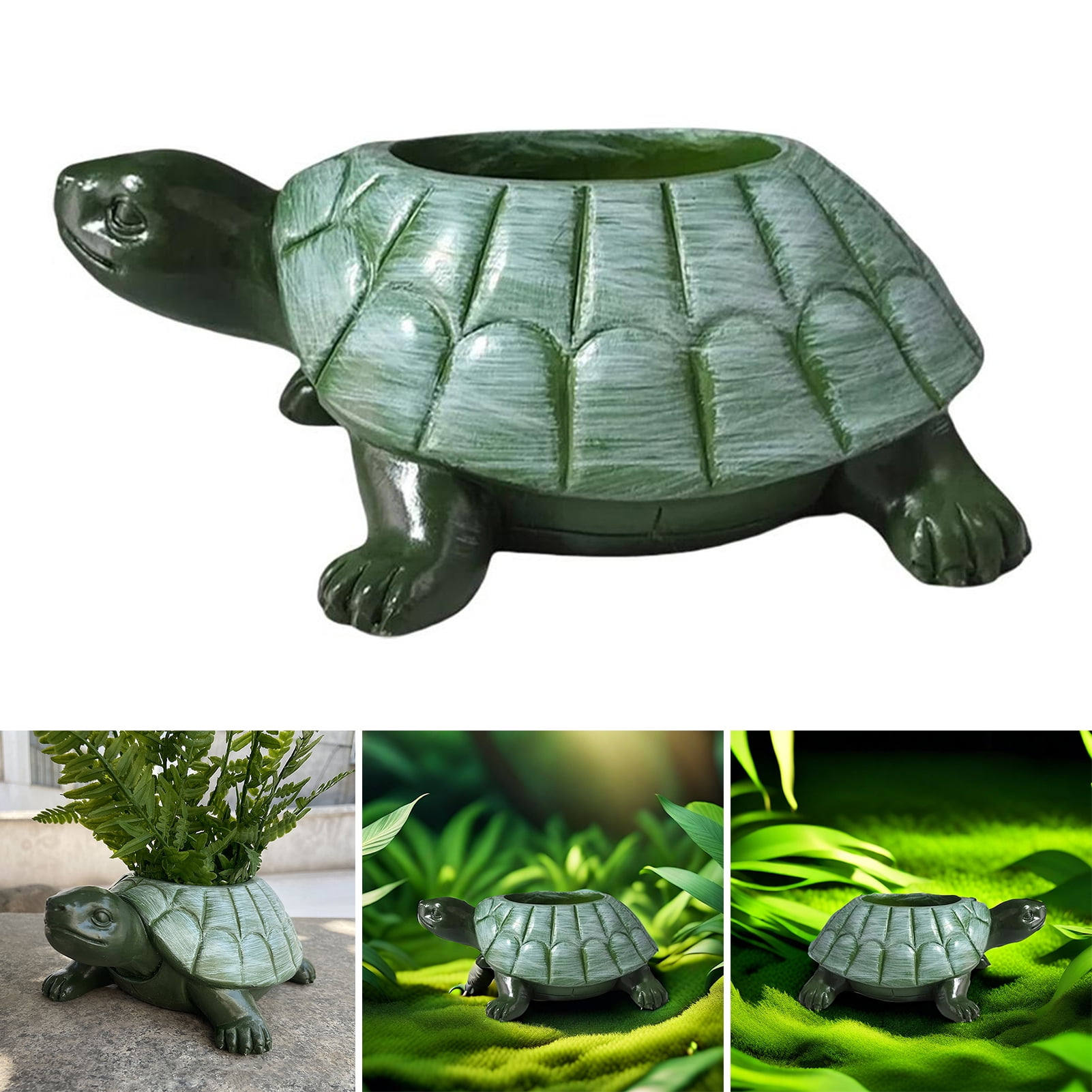 Taosunzt Turtle Planter Pot Resin Tortoise Flowerpot Animal Statue ...