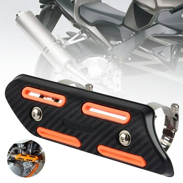 Black Universal Straight Muffler Heat Shield Cover for Motorcycle ...