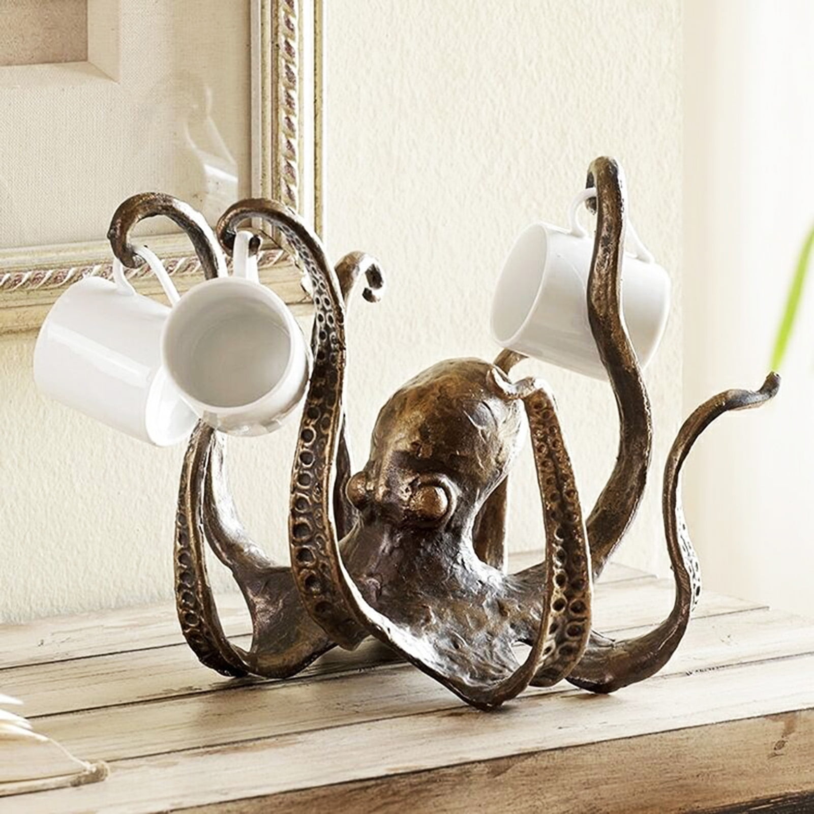 Taosunzt Vintage Octopus Mug Holder Resin Sea Animal Figurine Kitchen ...