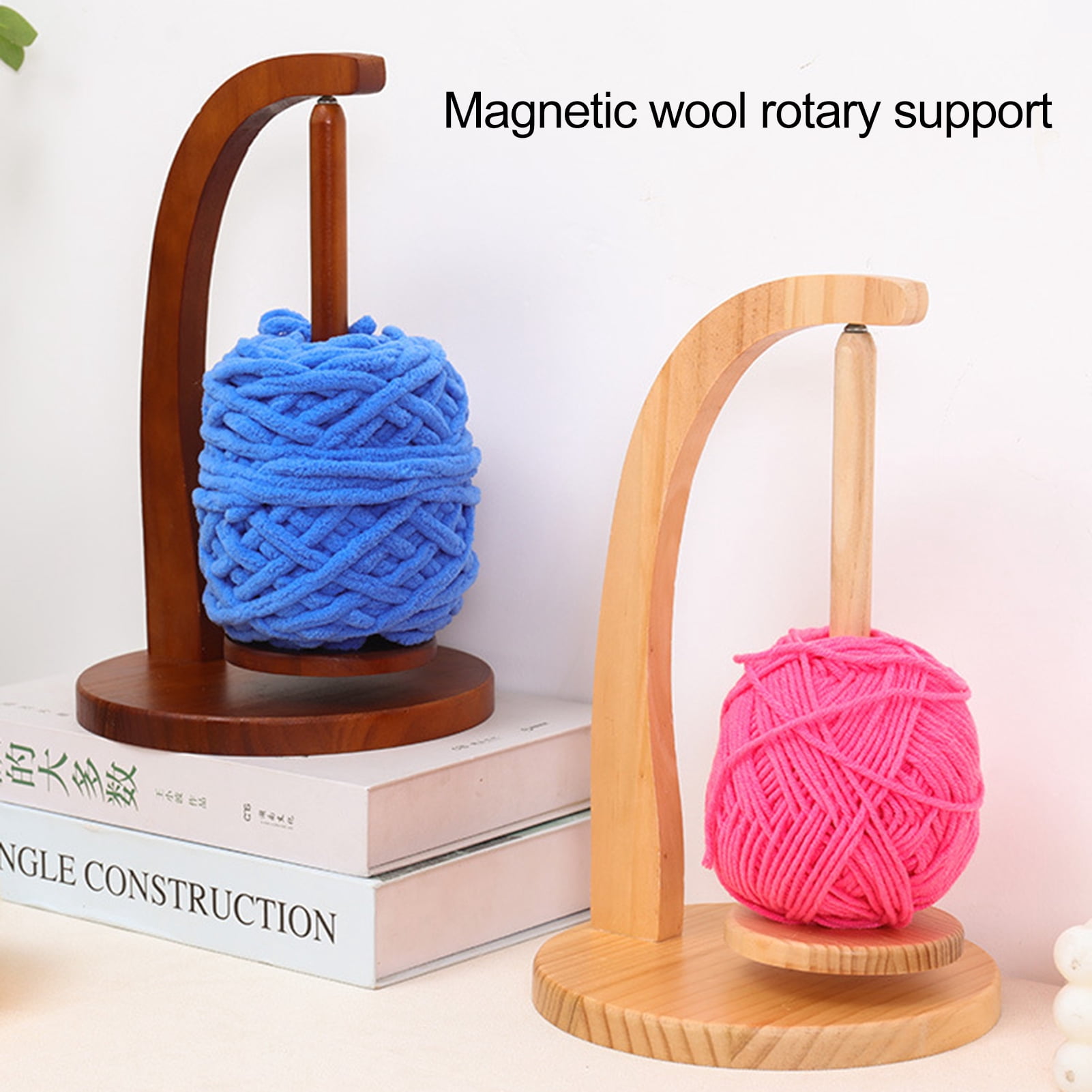 Taosunzt Wooden Yarn Holder Rotating Pendulum Yarn Ball Spinner ...