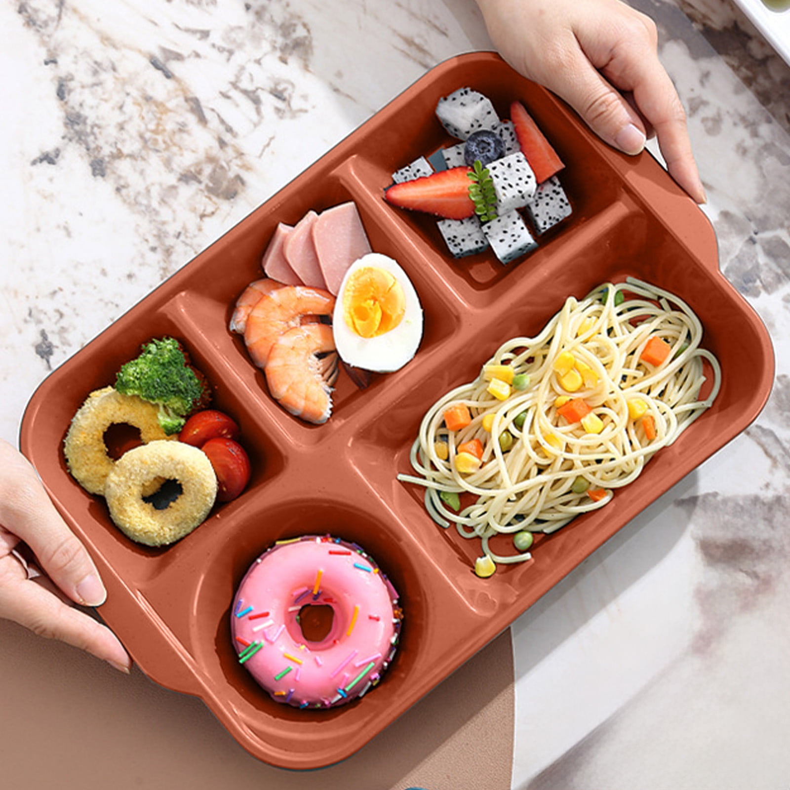 Taotanxi 13'' Large Divided Plates Unbreakable Wheat Straw Dinnerware ...