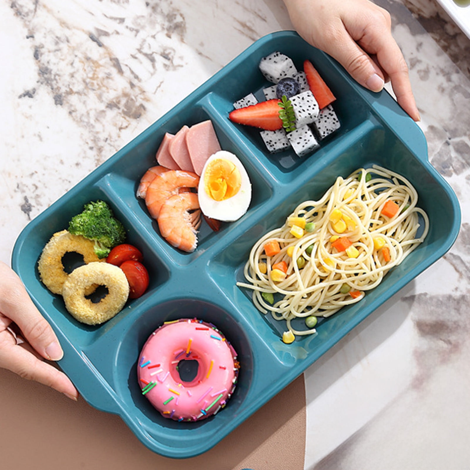 Taotanxi 13'' Large Divided Plates Unbreakable Wheat Straw Dinnerware ...