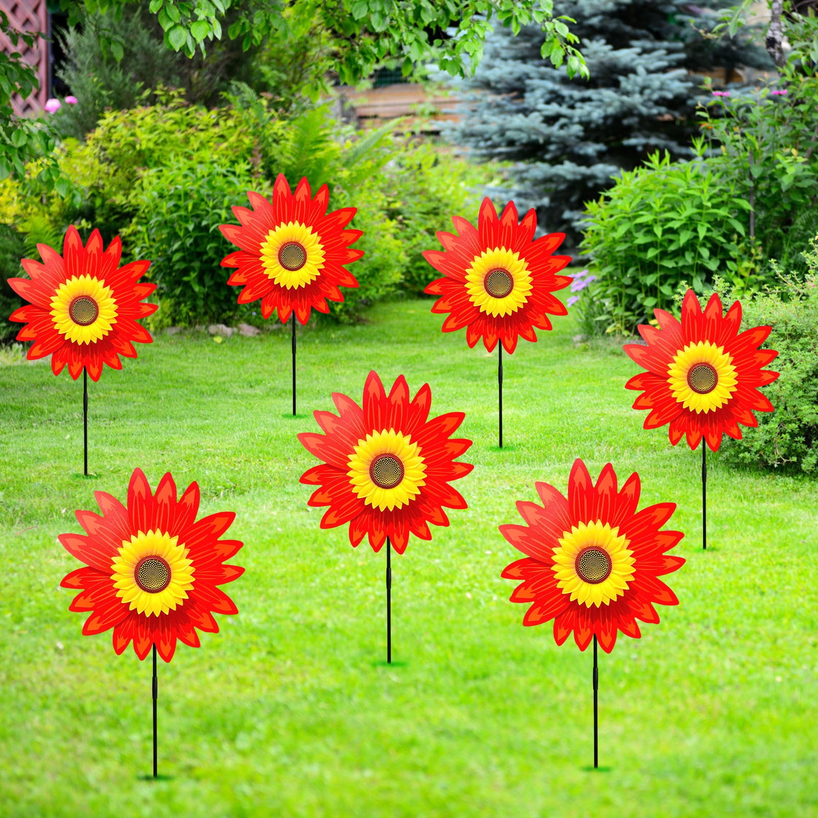 Taotanxi 36CM Sunflower Lawn Pinwheels Wind Spinners Large Windmill ...