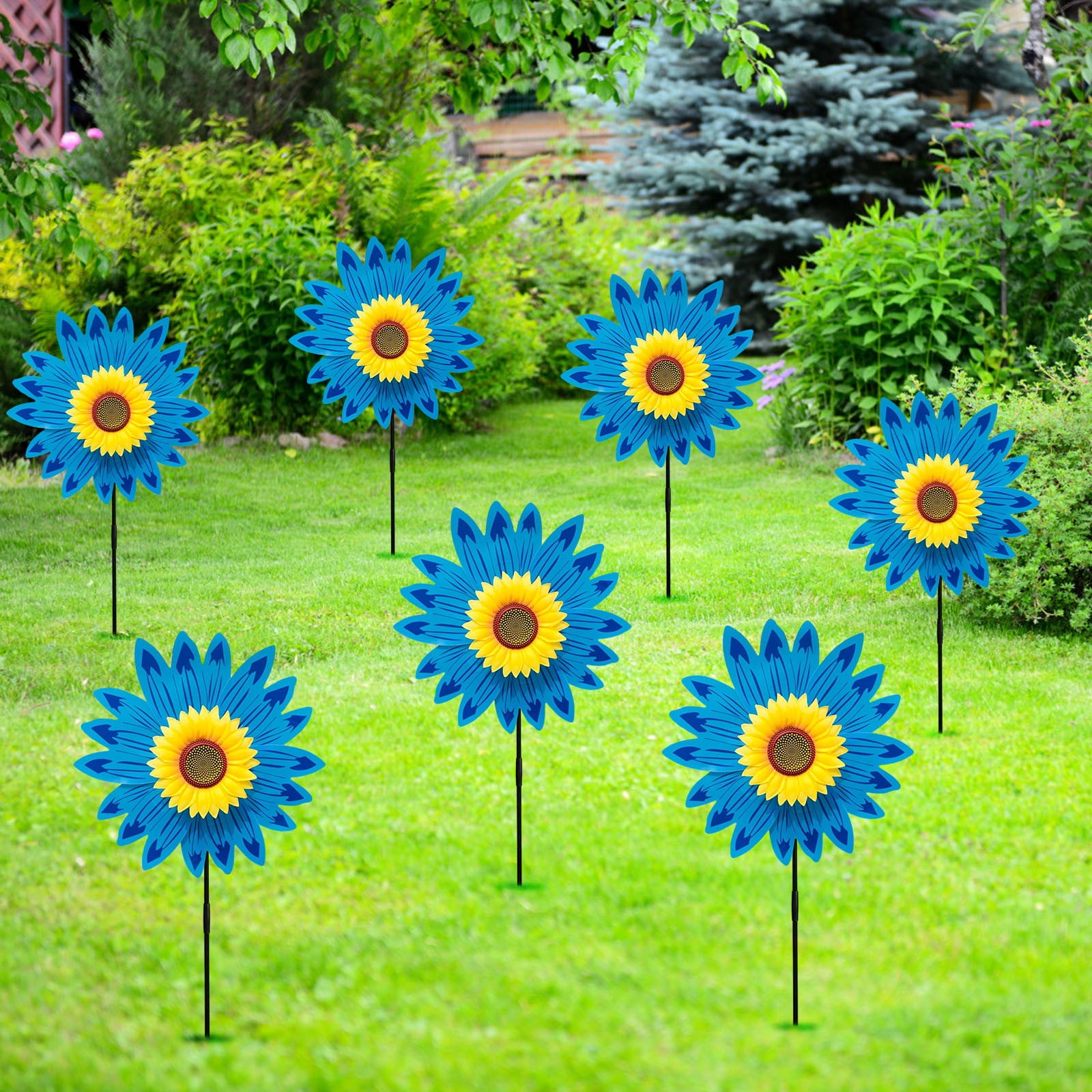 Taotanxi 36CM Sunflower Lawn Pinwheels Wind Spinners Large Windmill ...