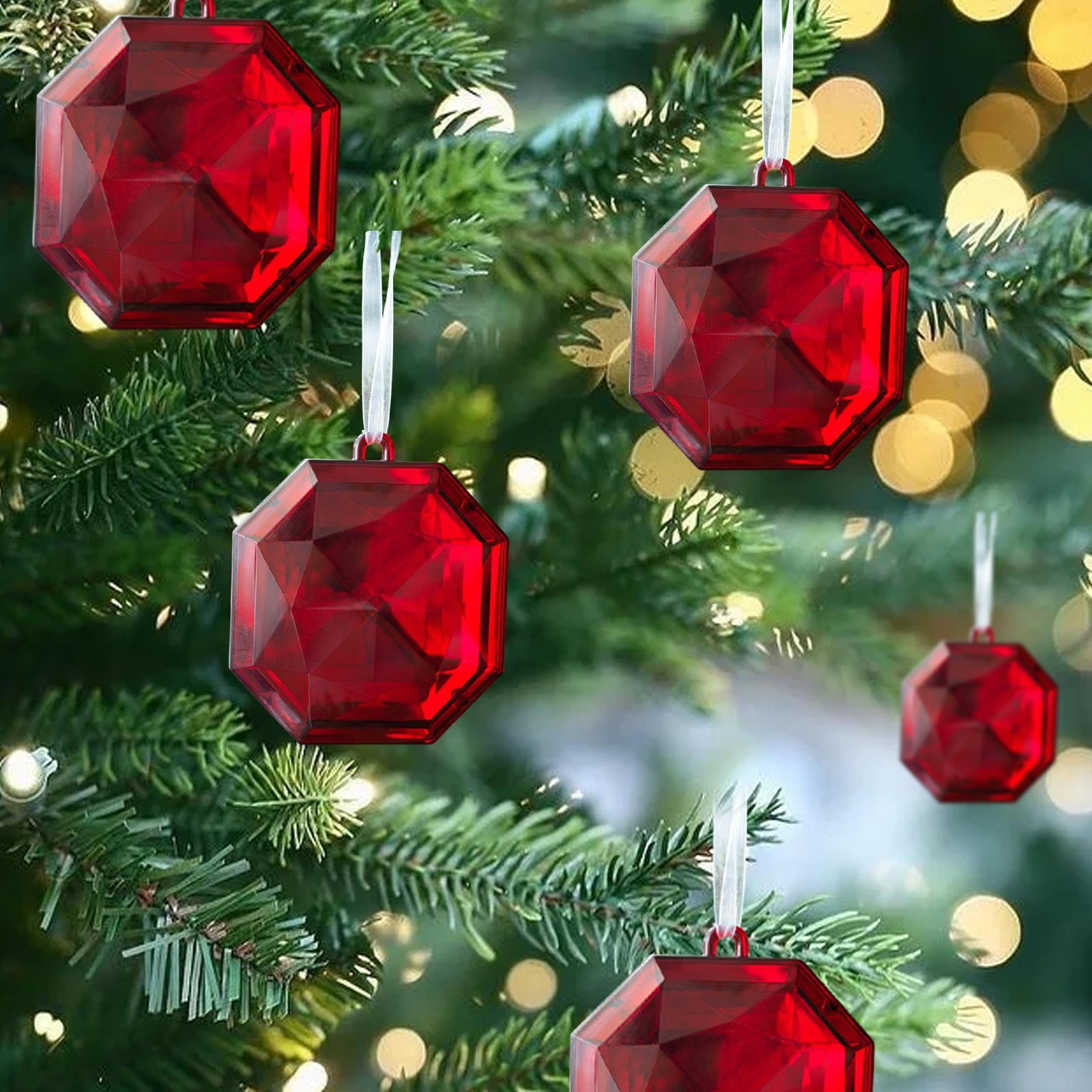Taotanxi 4 Inch Jewel Ornament Square Jewel Ornaments for Christmas ...