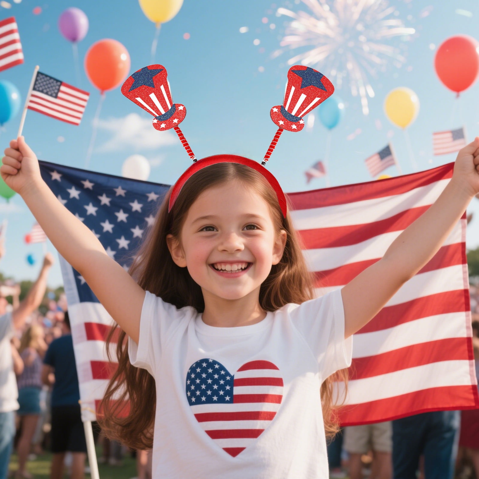 Taotanxi 4th of July Headband Patriotic Headbands Uncle Sam Hat USA ...